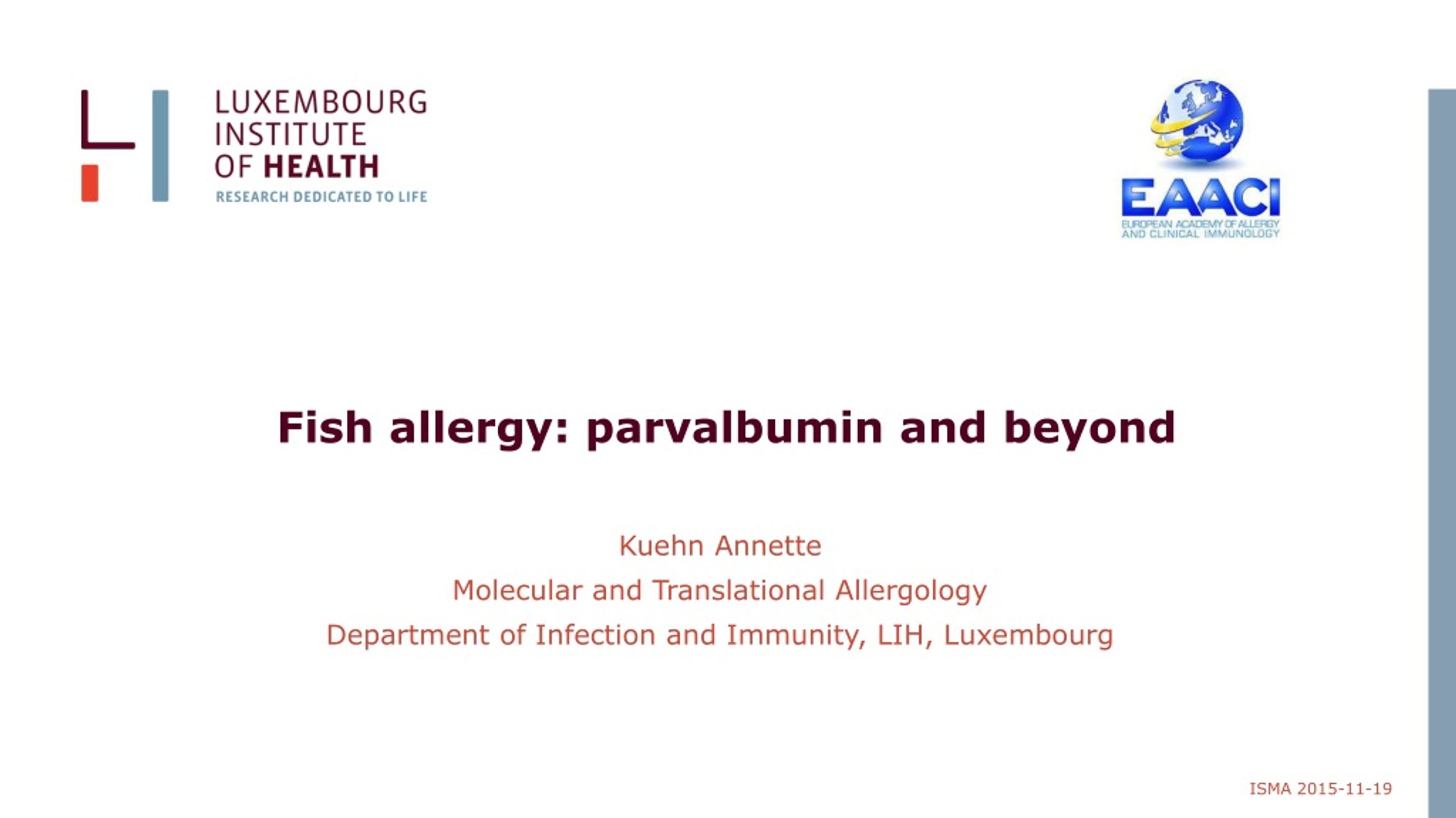 PPT - Fish allergy: parvalbumin and beyond PowerPoint Presentation ...
