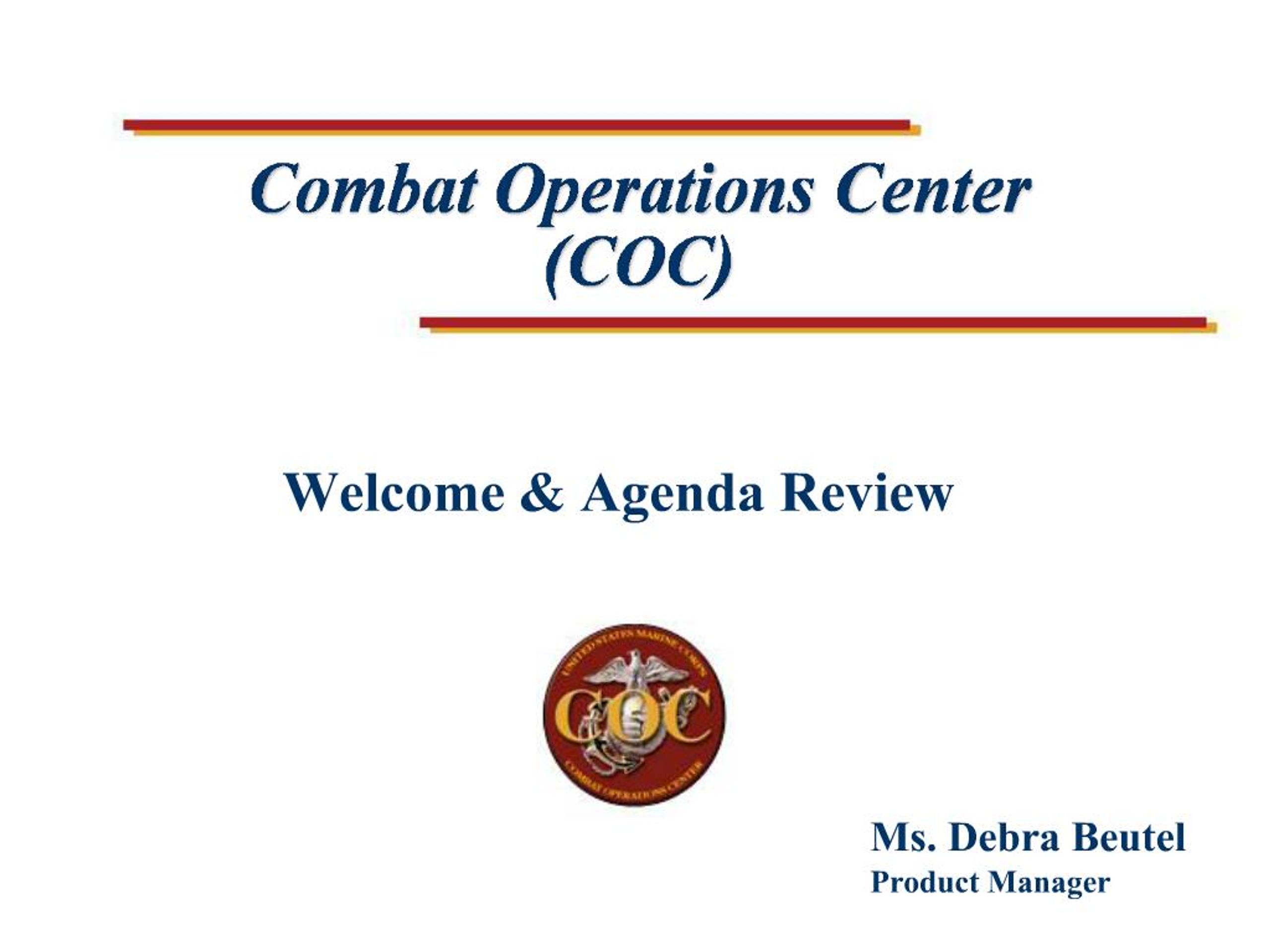 PPT - Combat Operations Center COC PowerPoint Presentation, free ...