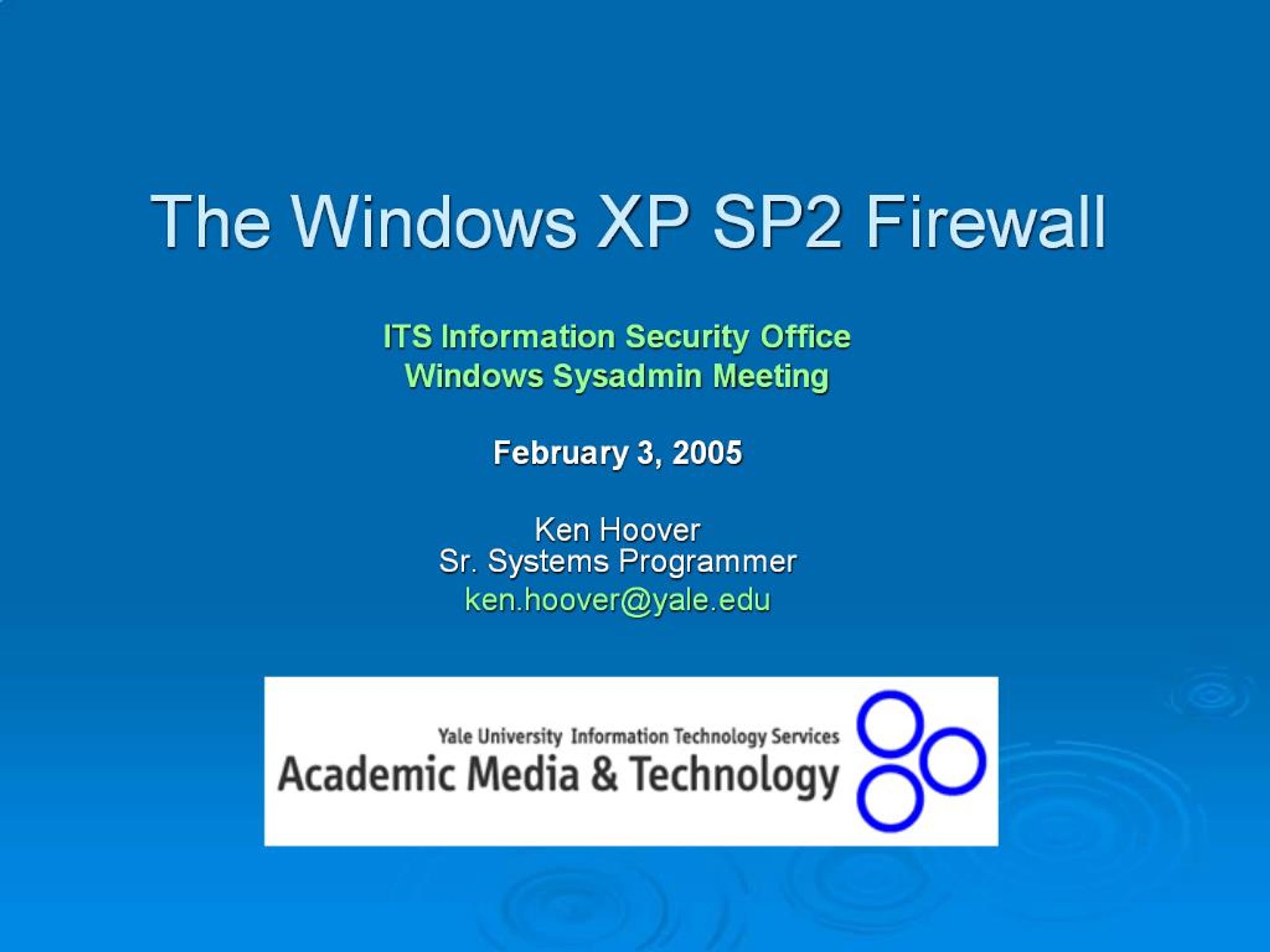 PPT - The Windows XP SP2 Firewall PowerPoint Presentation, free download - ID:645689