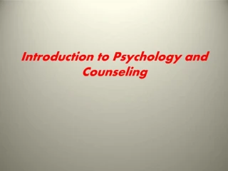 PPT - Counseling Theories---- Introduction and Overview PowerPoint ...