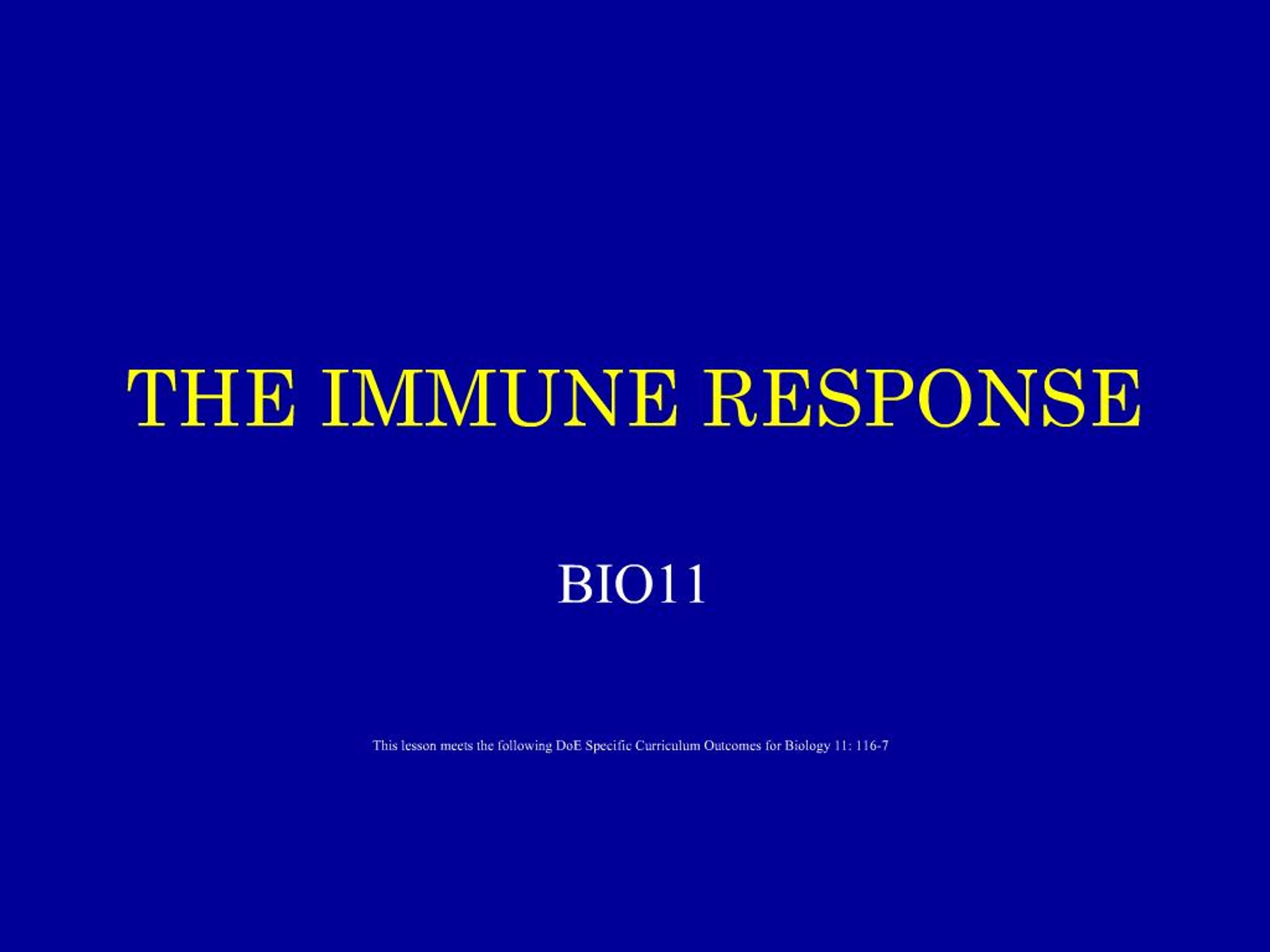 PPT - THE IMMUNE RESPONSE PowerPoint Presentation, free download - ID ...