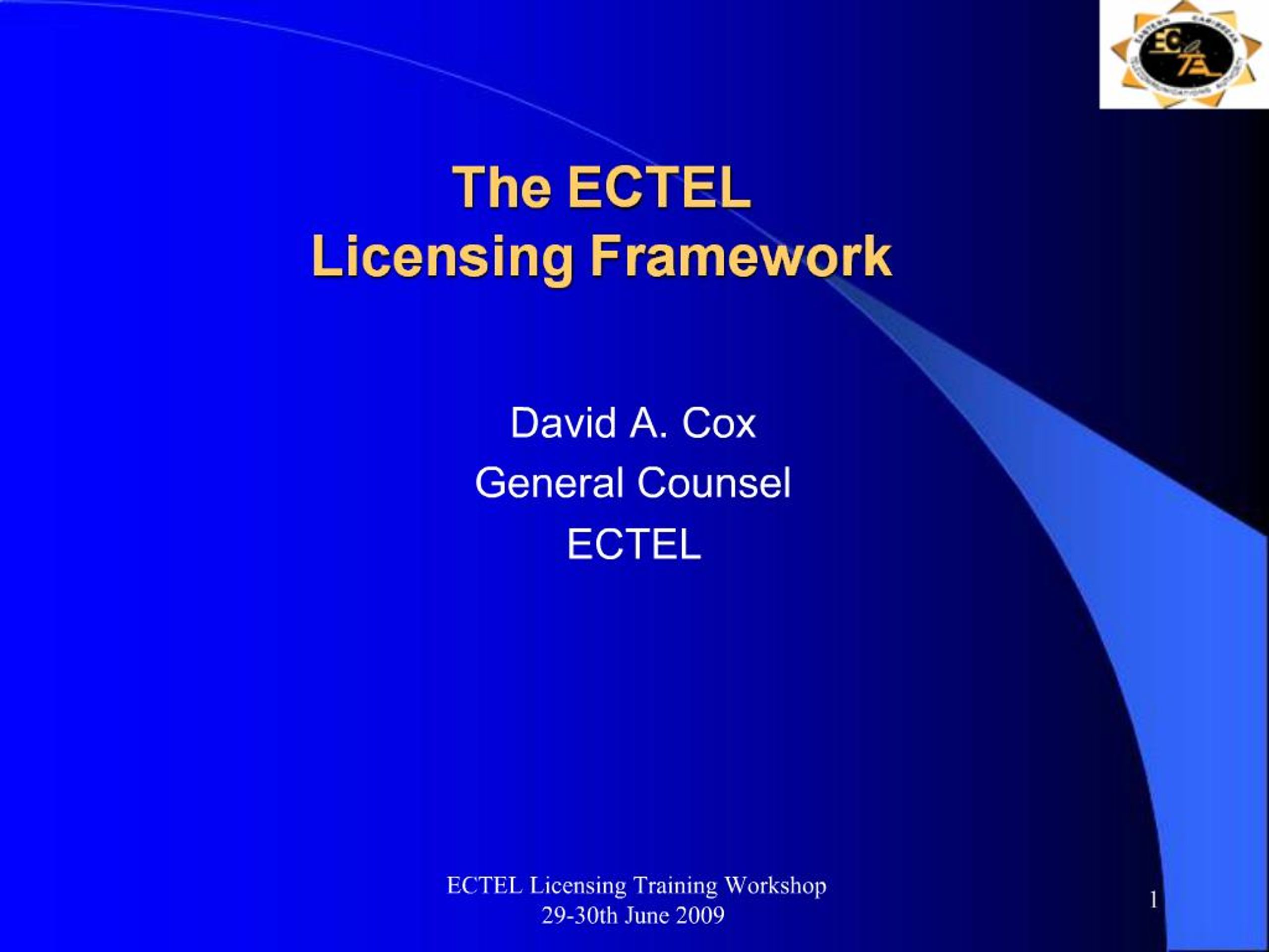 PPT - The ECTEL Licensing Framework PowerPoint Presentation, free ...