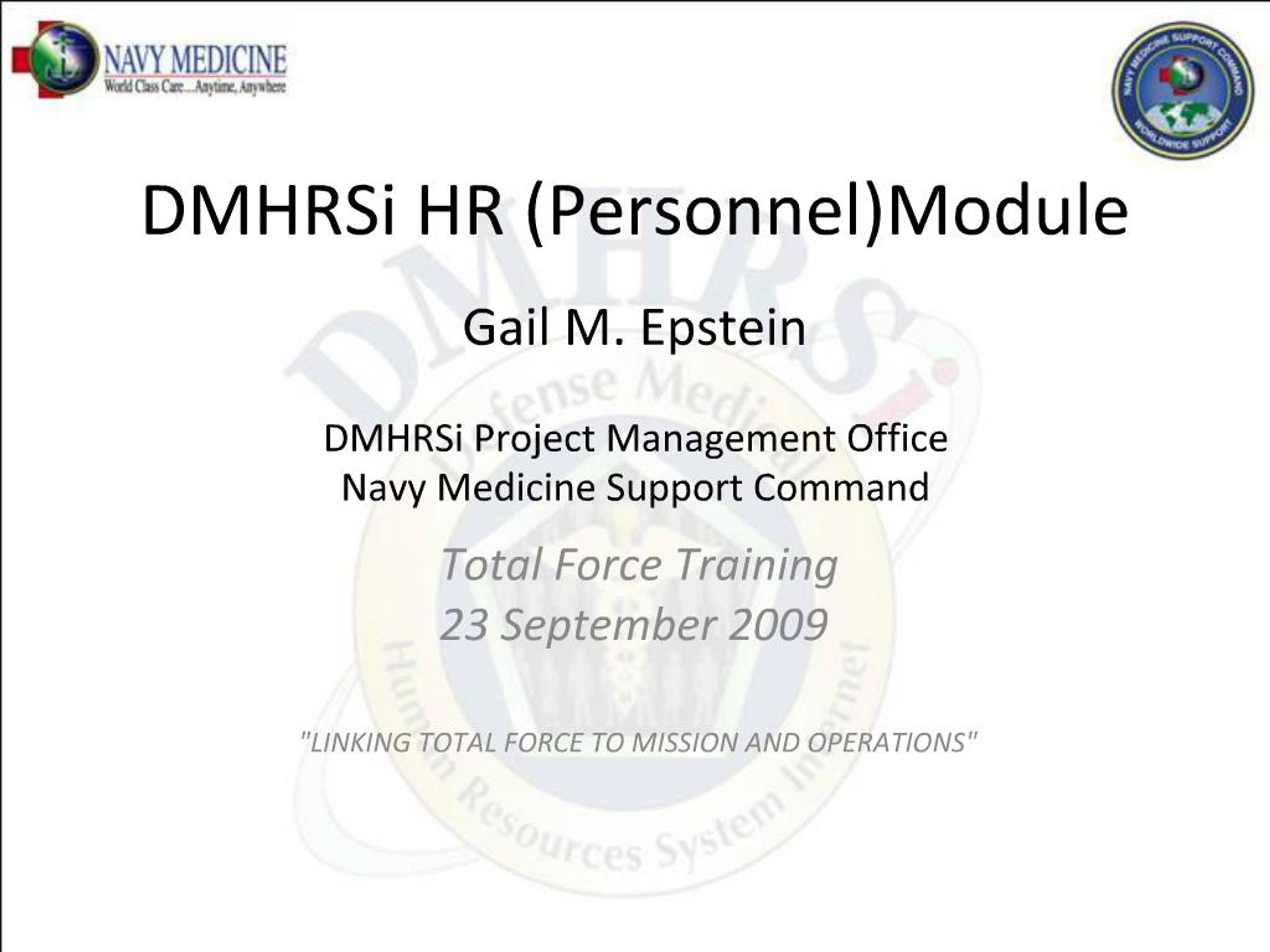 PPT - DMHRSi HR PersonnelModule Gail M. Epstein DMHRSi Project ...