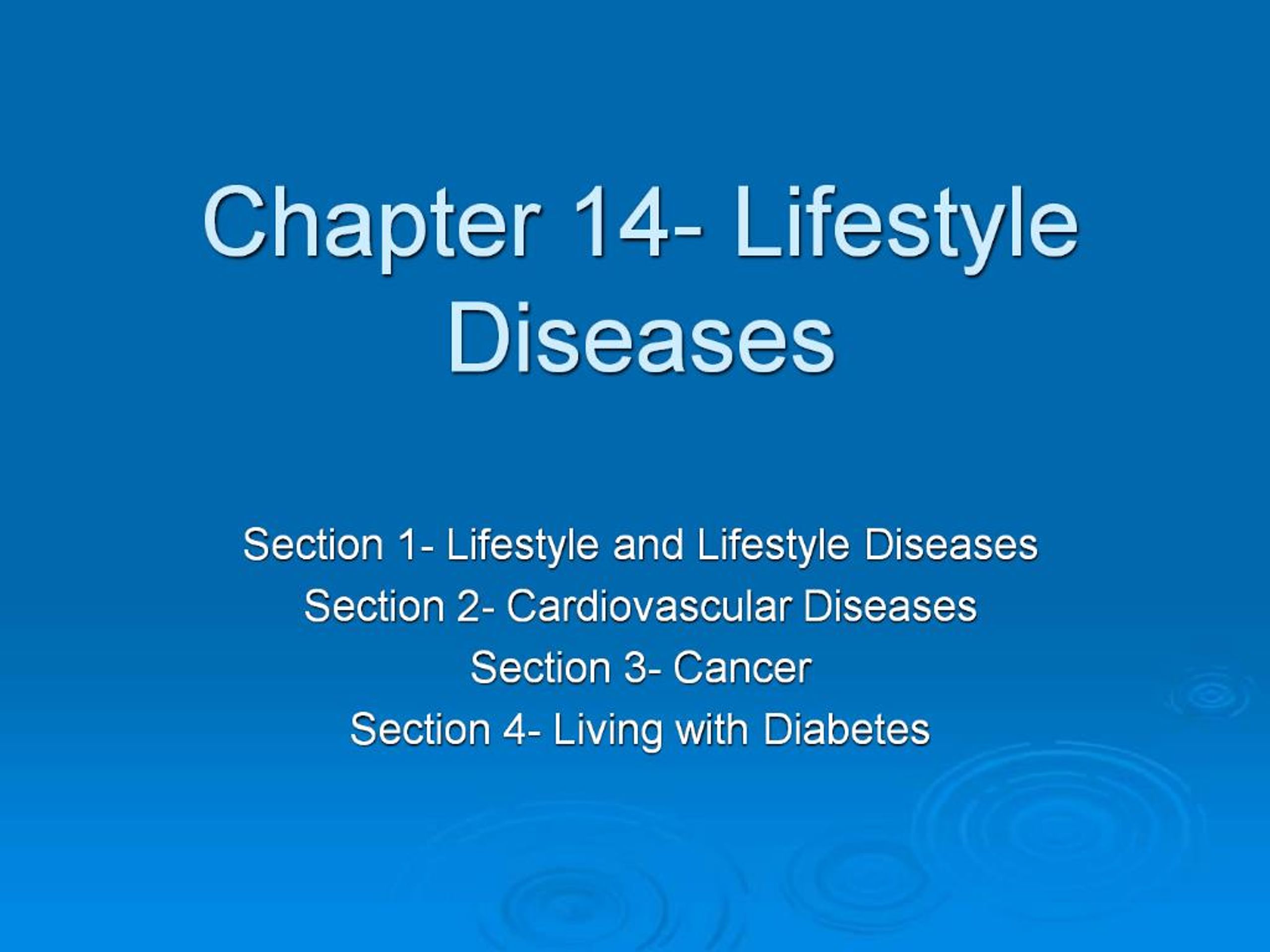 PPT - Chapter 14- Lifestyle Diseases PowerPoint Presentation, free ...