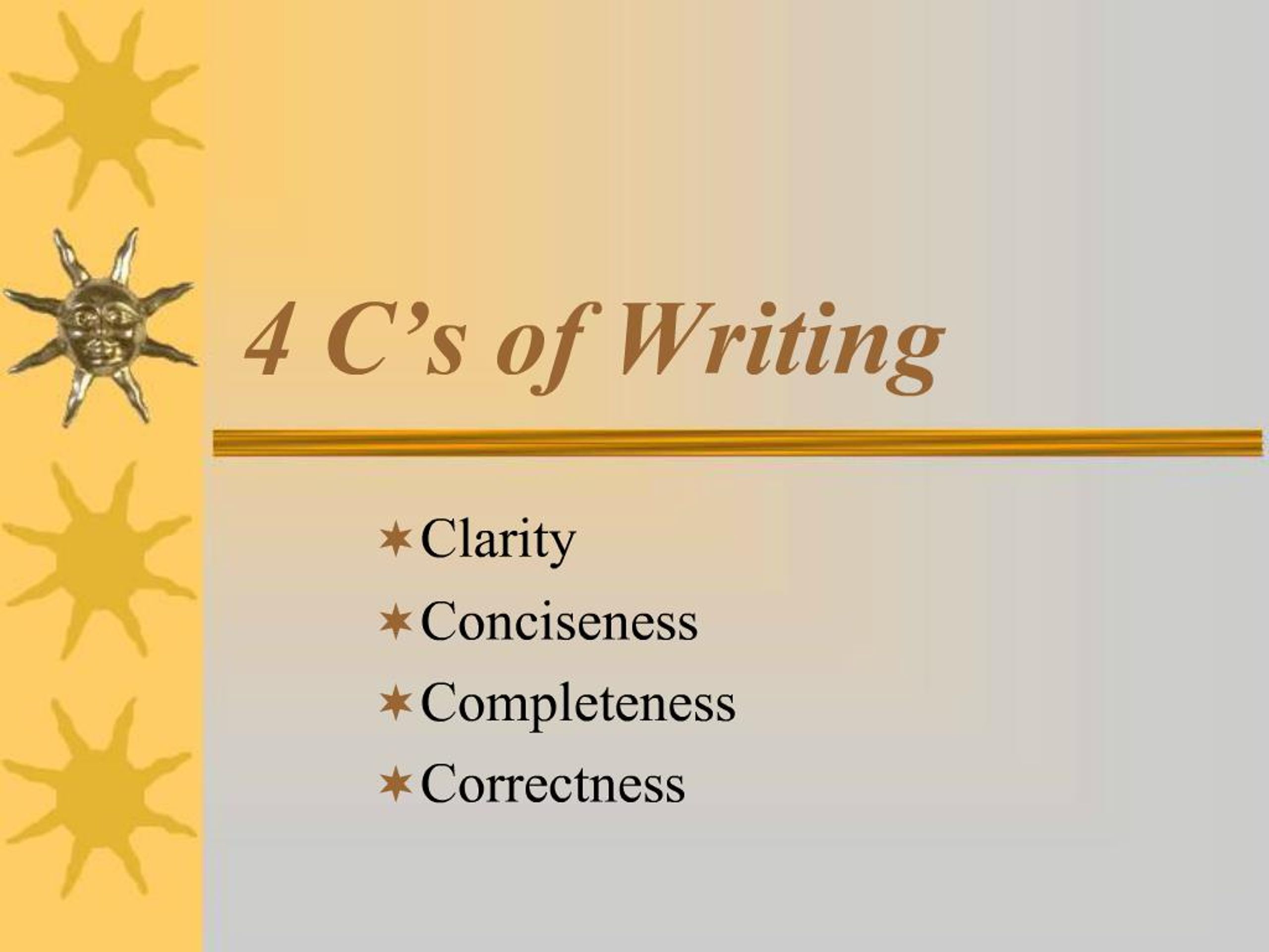 PPT - 4 C s of Writing PowerPoint Presentation, free download - ID:663929