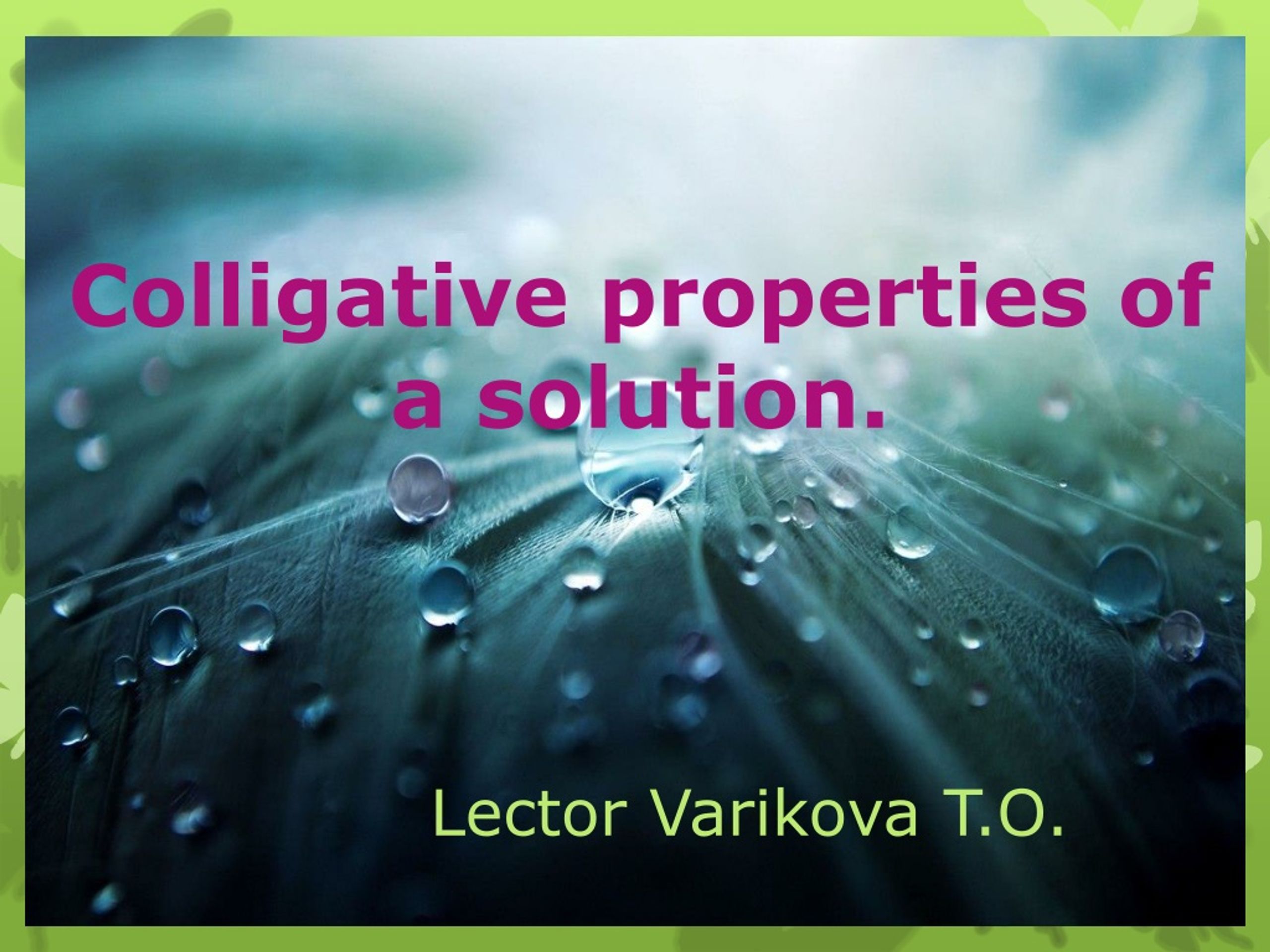PPT - Colligative properties of a solution. PowerPoint Presentation ...