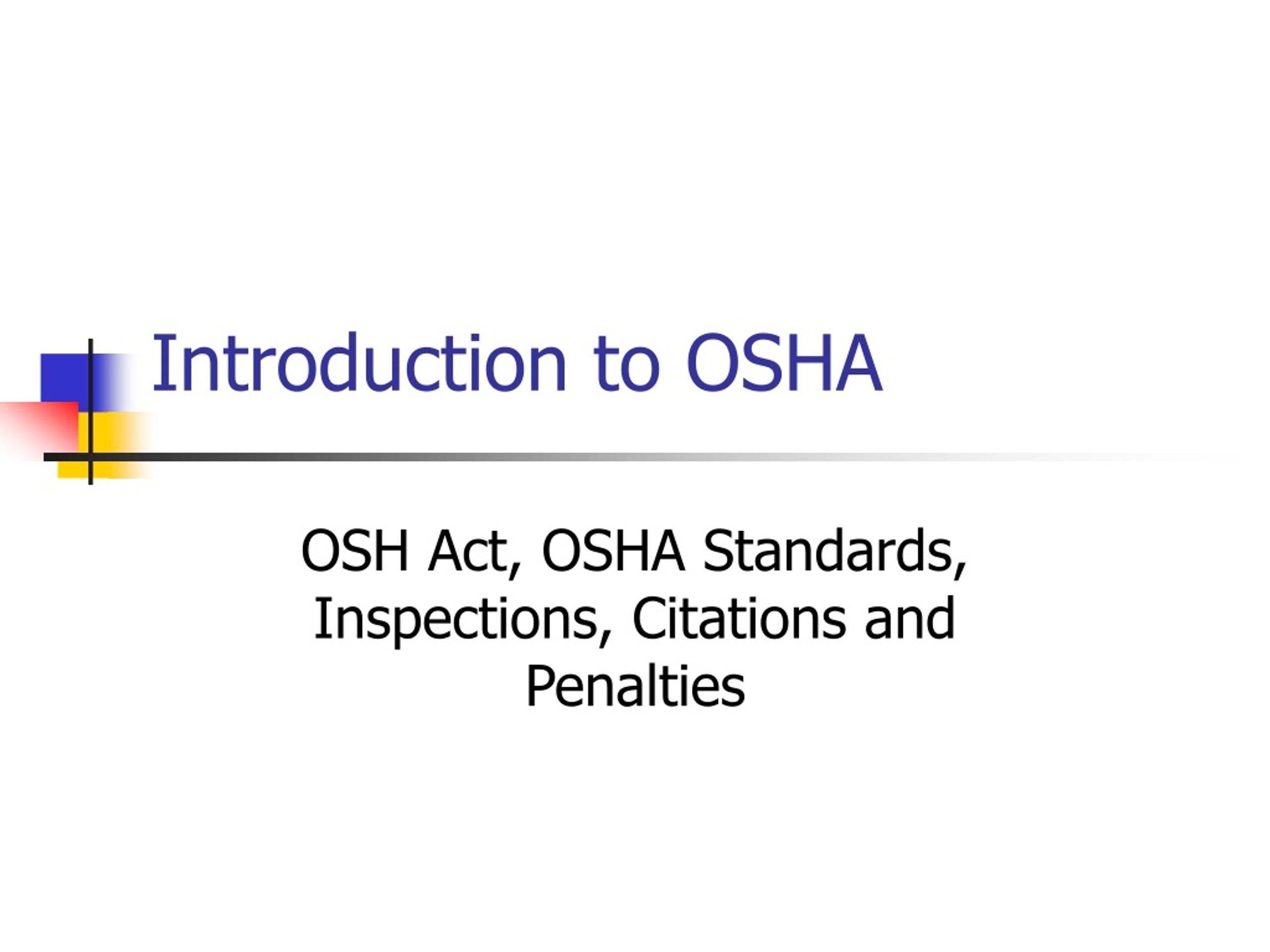 PPT - Introduction to OSHA PowerPoint Presentation, free download - ID ...