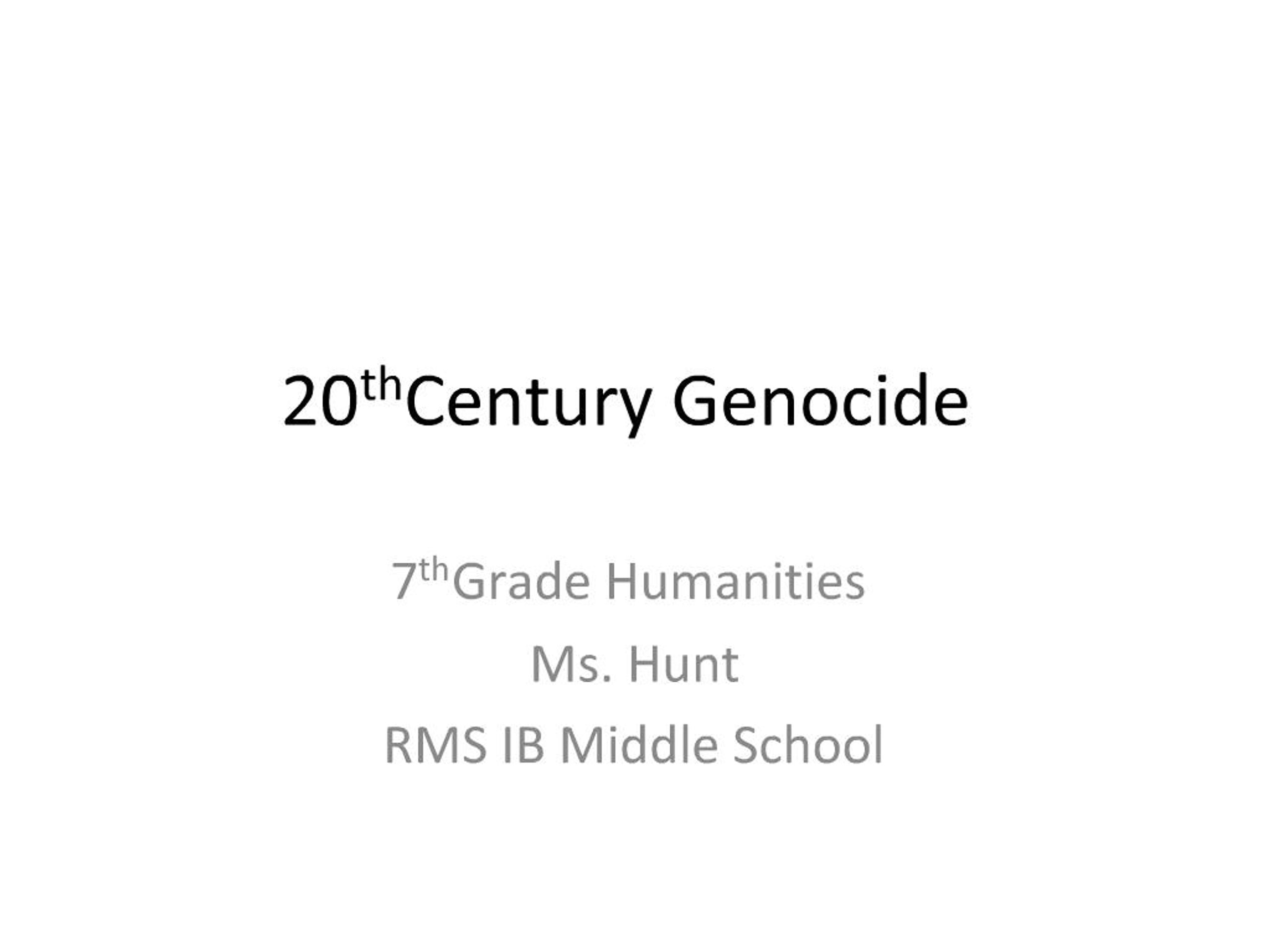 PPT - 20th Century Genocide PowerPoint Presentation, free download - ID ...