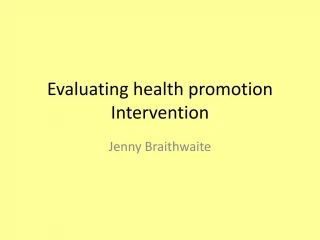 PPT - Planning, Implementing, and Evaluating Your Health Promotion ...