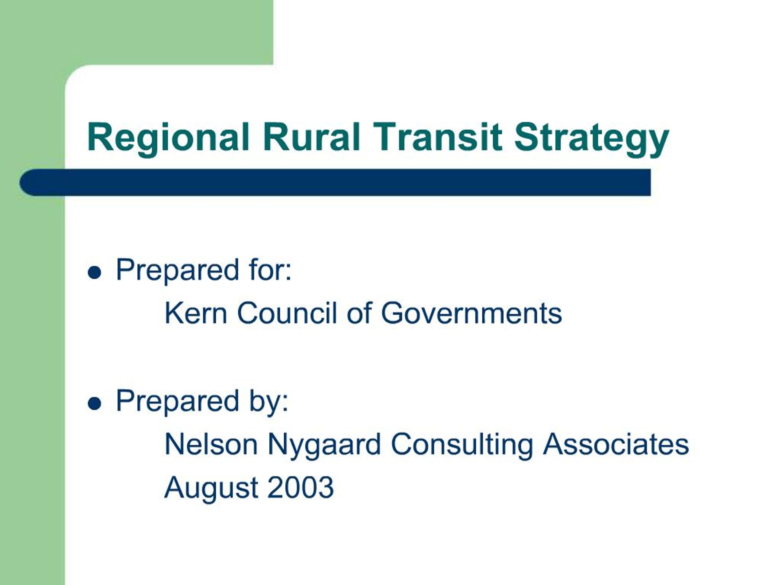 PPT - Regional Rural Transit Strategy PowerPoint Presentation, free ...