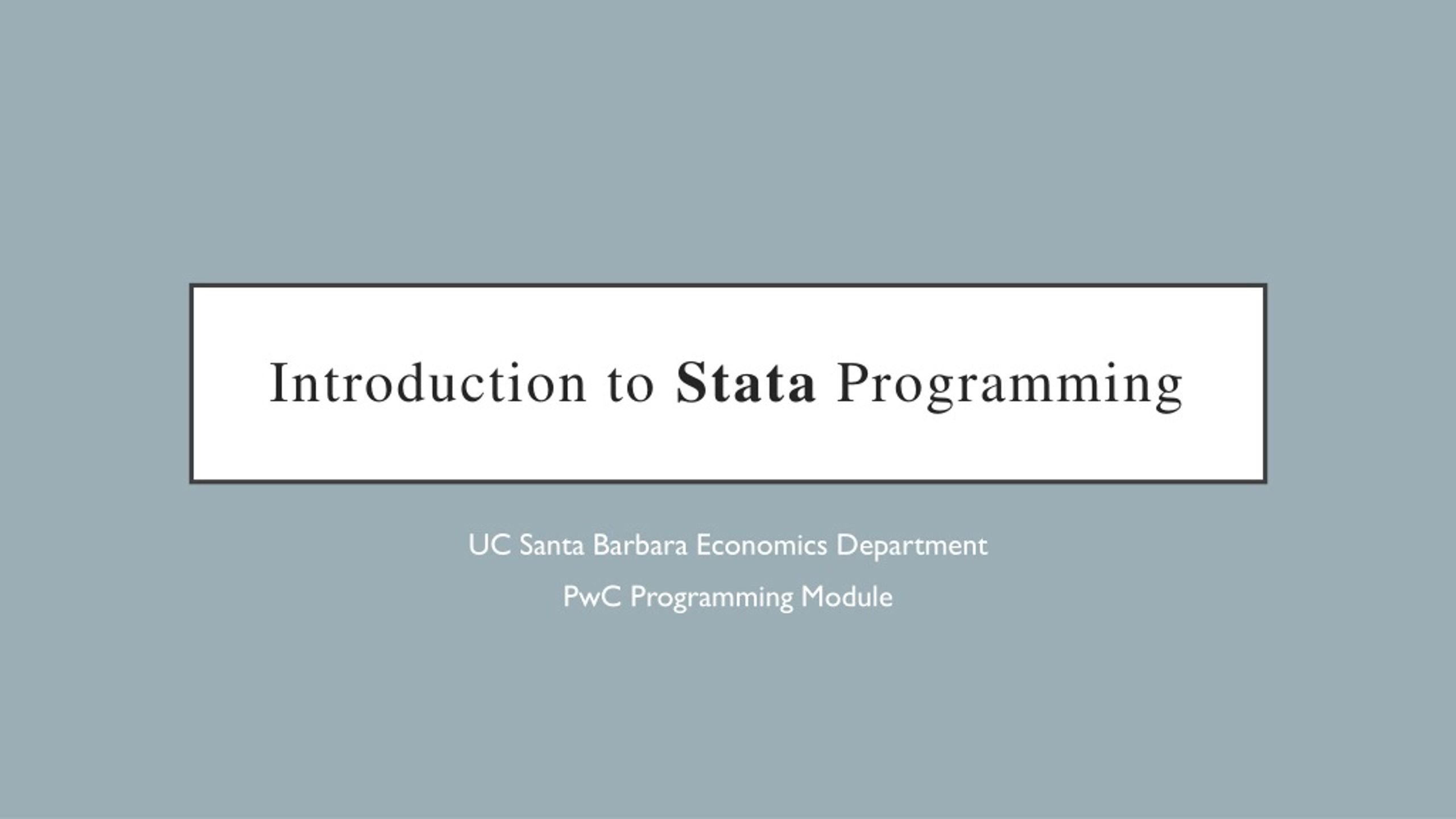 PPT - Introduction to Stata Programming PowerPoint Presentation, free ...