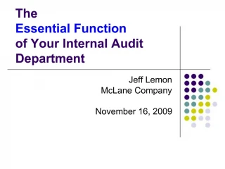 PPT - The Role of the Internal Audit Department PowerPoint Presentation ...