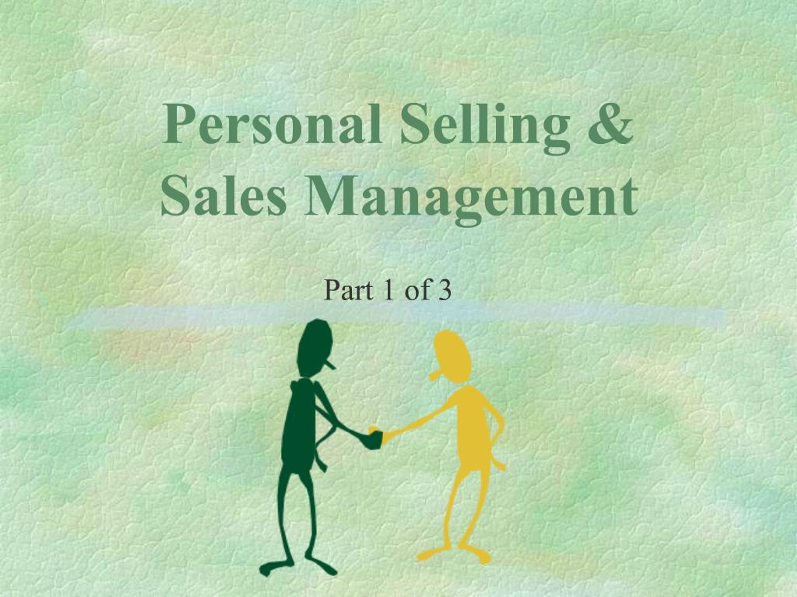 PPT - Personal Selling Sales Management PowerPoint Presentation, free ...
