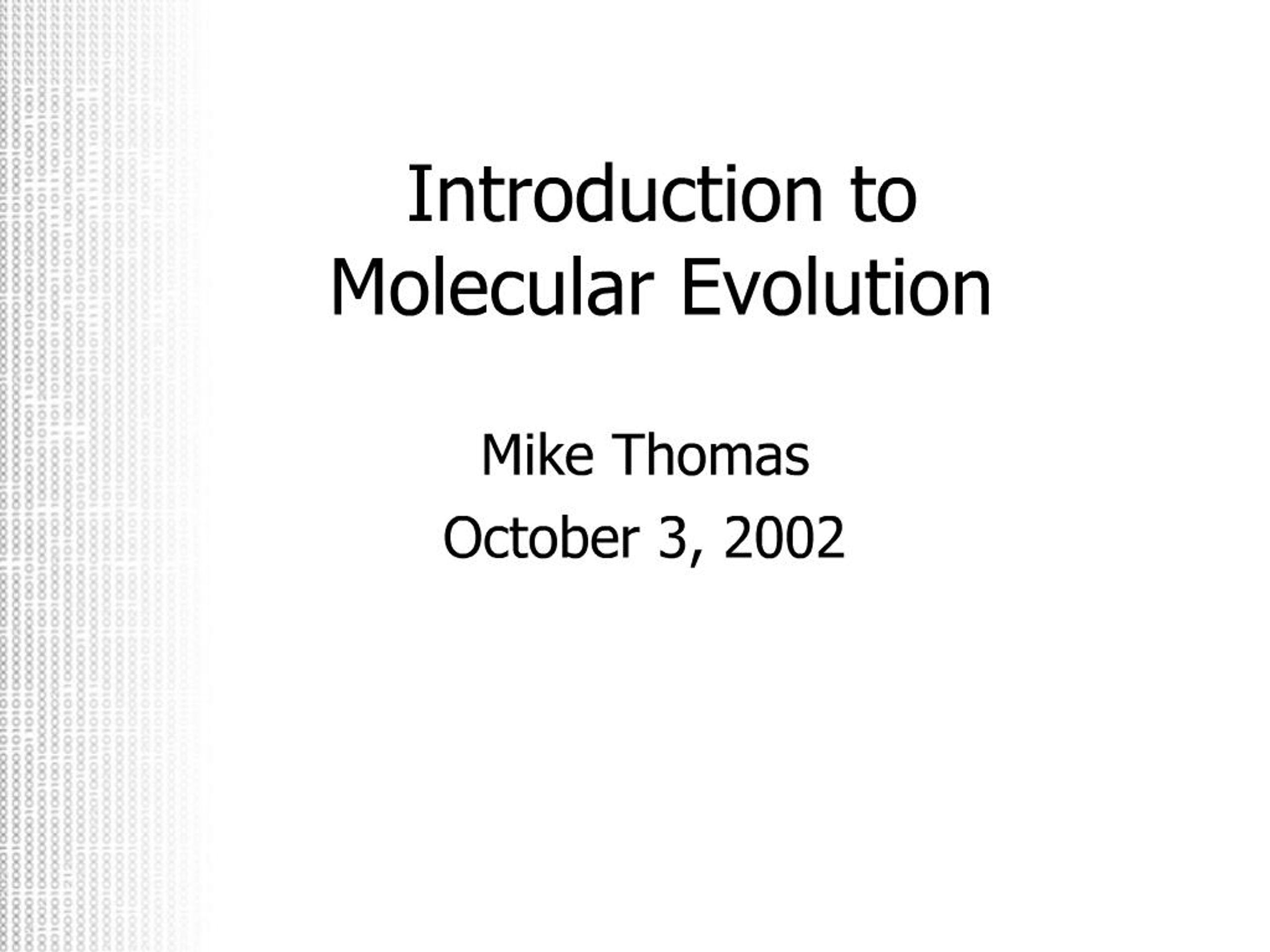 PPT - Introduction to Molecular Evolution PowerPoint Presentation, free ...