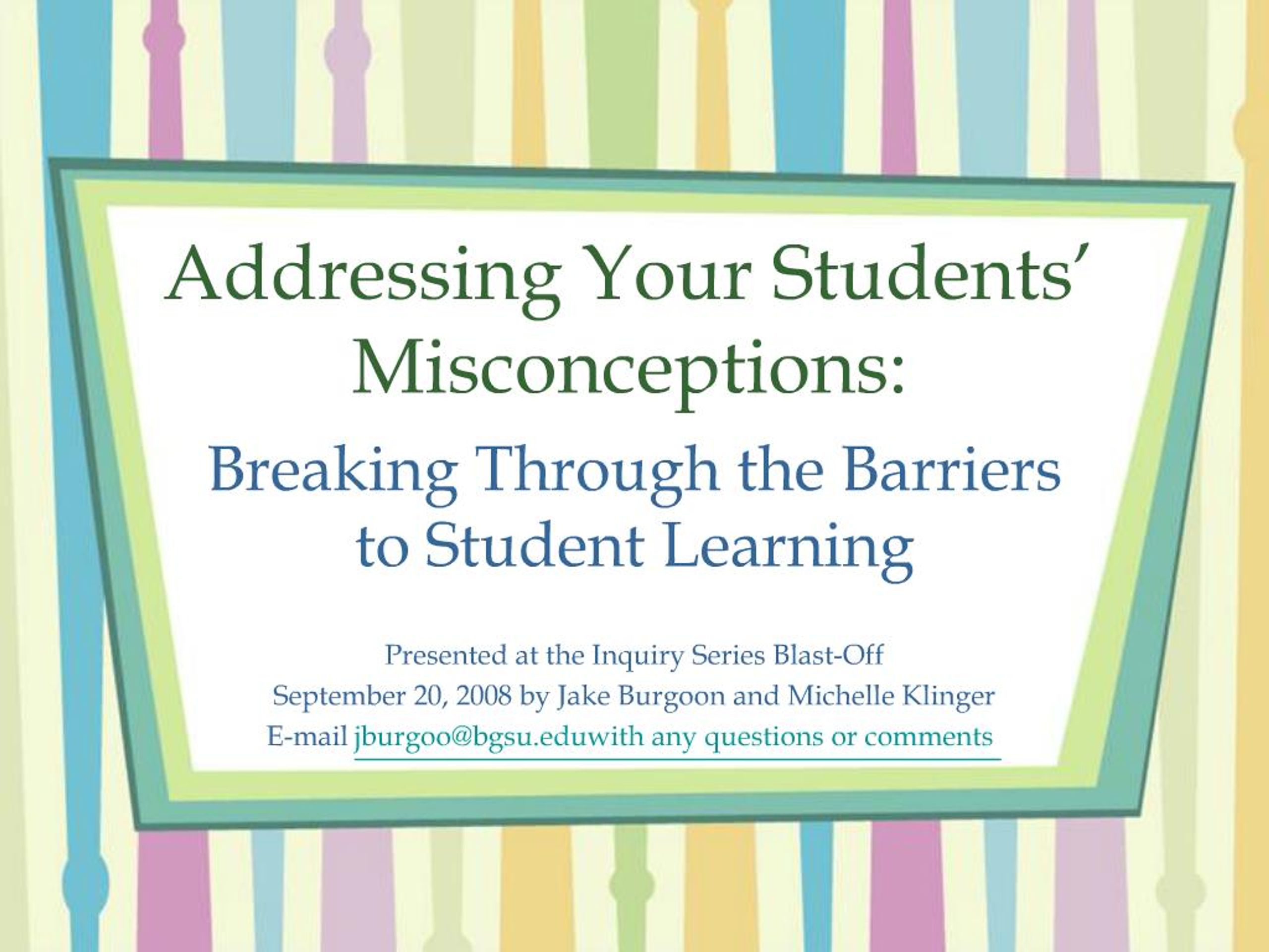 PPT - Addressing Your Students Misconceptions: PowerPoint Presentation ...