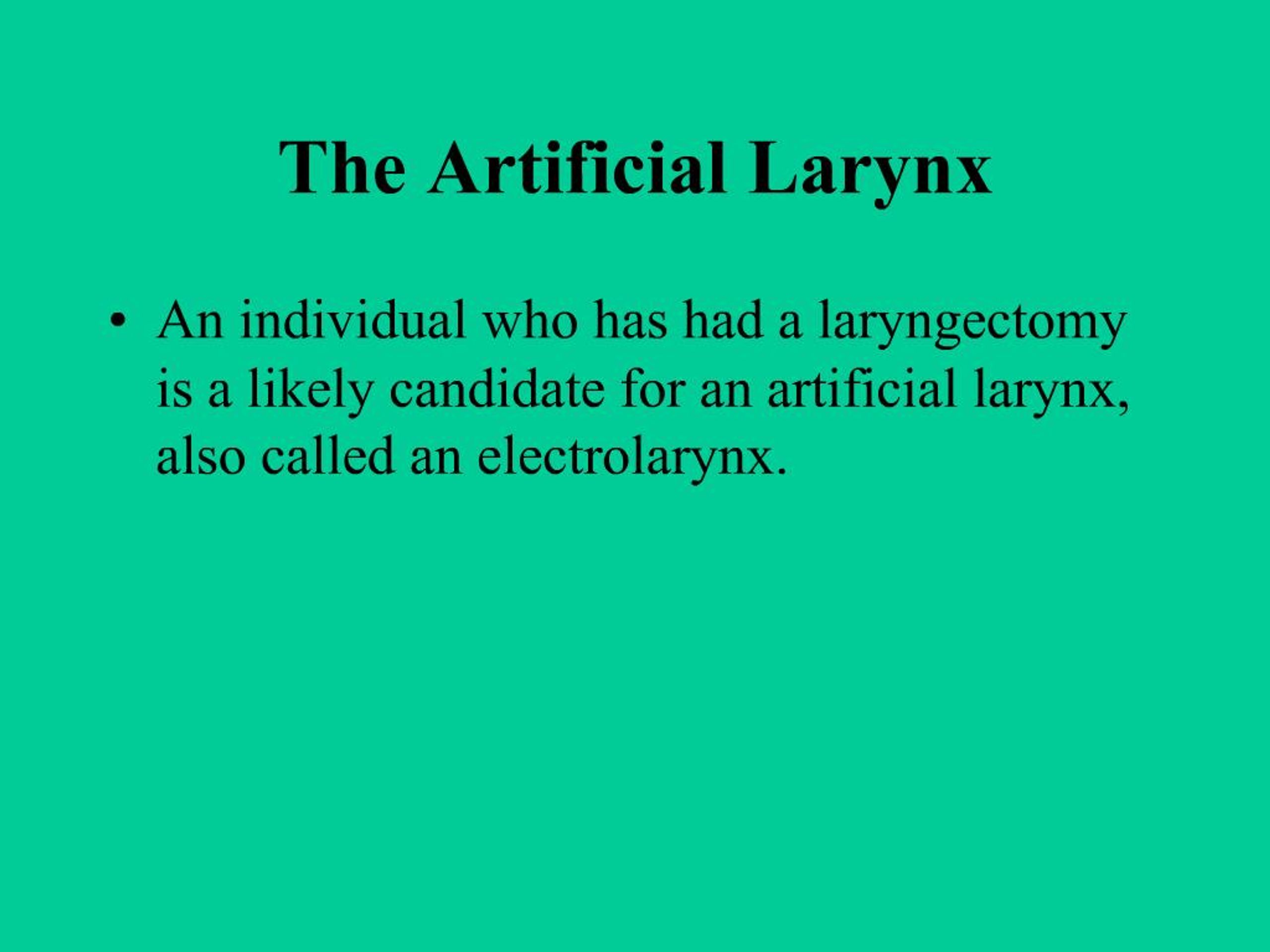 PPT - The Artificial Larynx PowerPoint Presentation, free download - ID ...