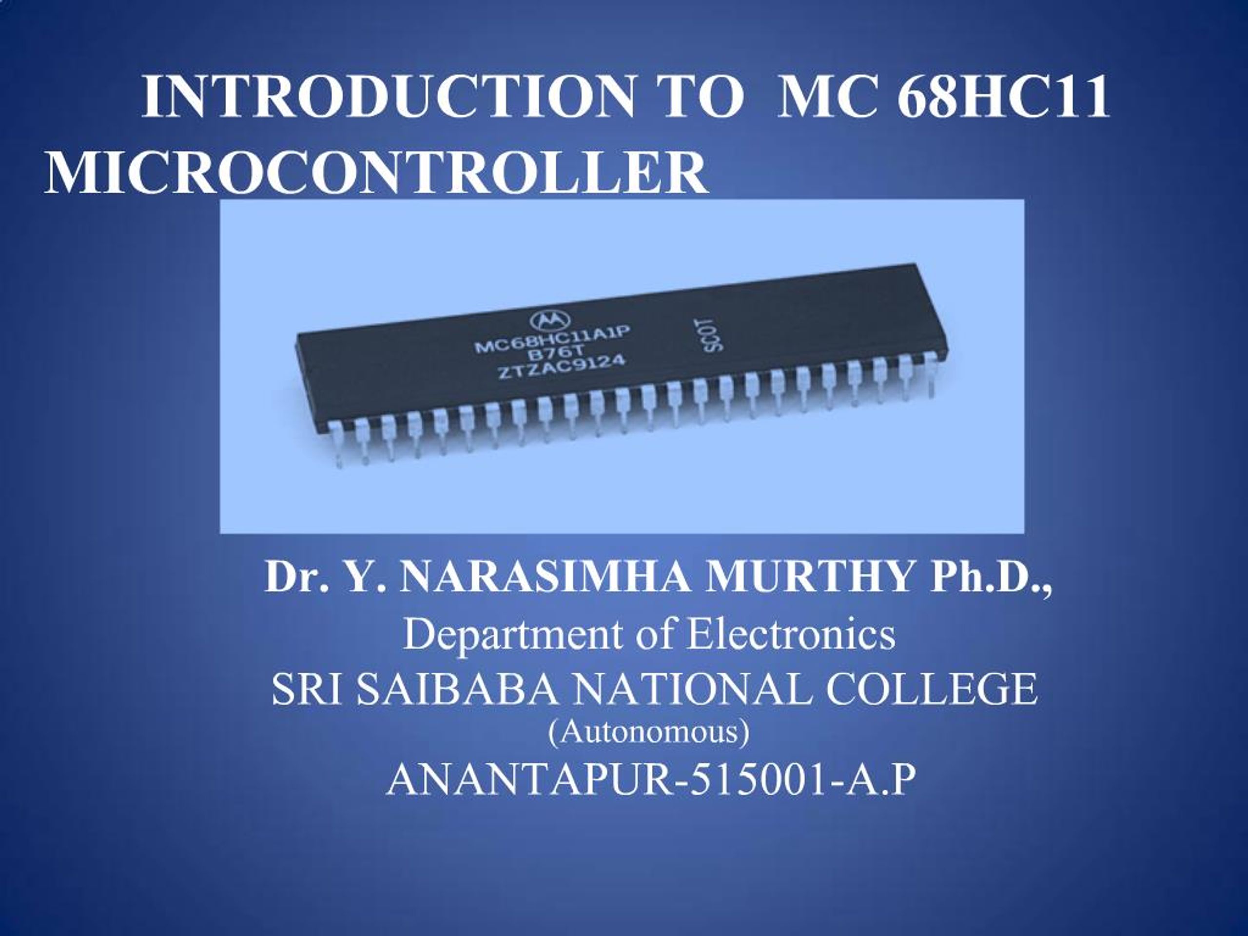 PPT - BASICS OF MC68HC11 MICROCONTROLLER PowerPoint Presentation, free ...