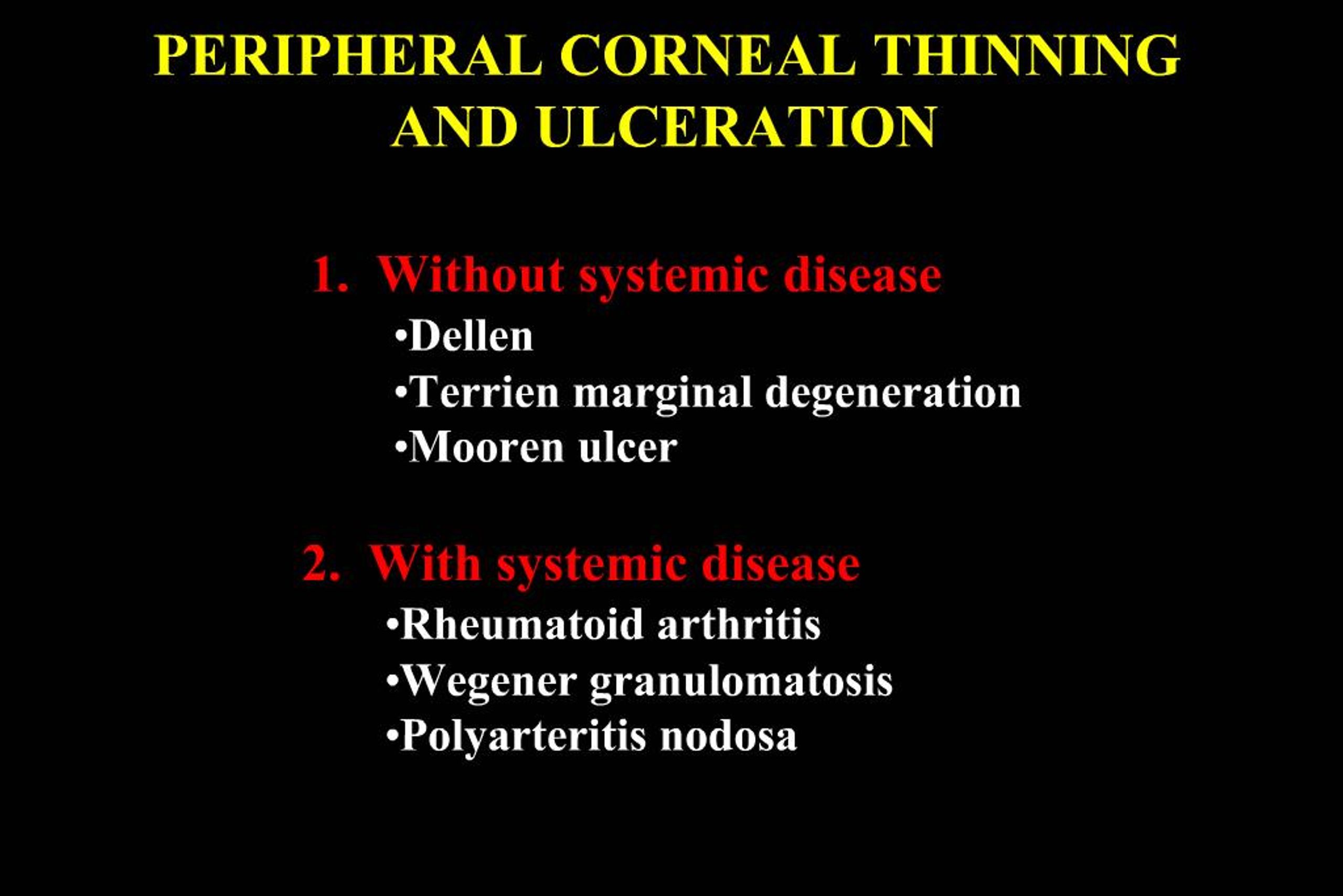 PPT - PERIPHERAL CORNEAL THINNING AND ULCERATION PowerPoint ...