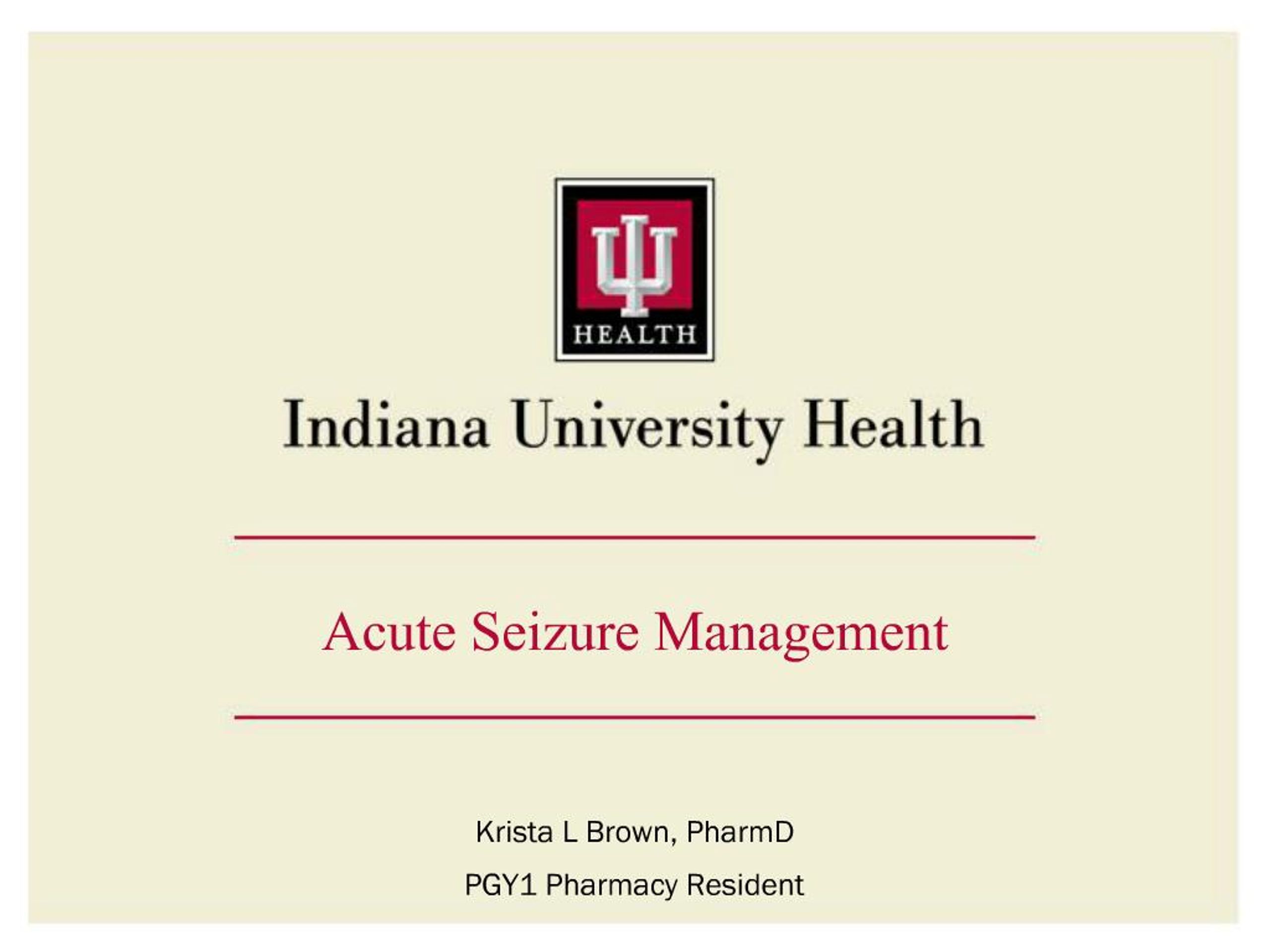 PPT - Acute Seizure Management PowerPoint Presentation, free download ...