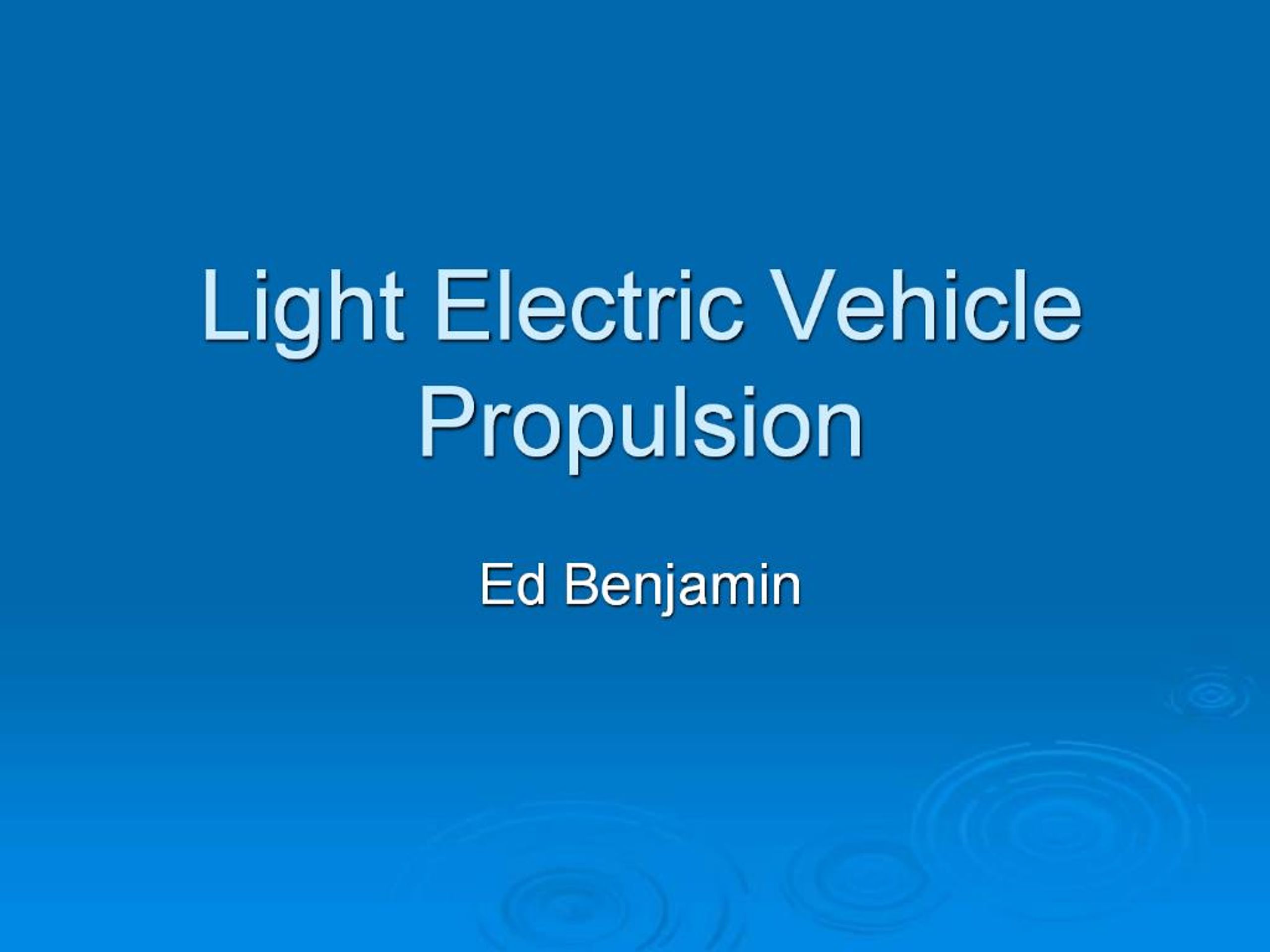 PPT - Light Electric Vehicle Propulsion PowerPoint Presentation, free ...