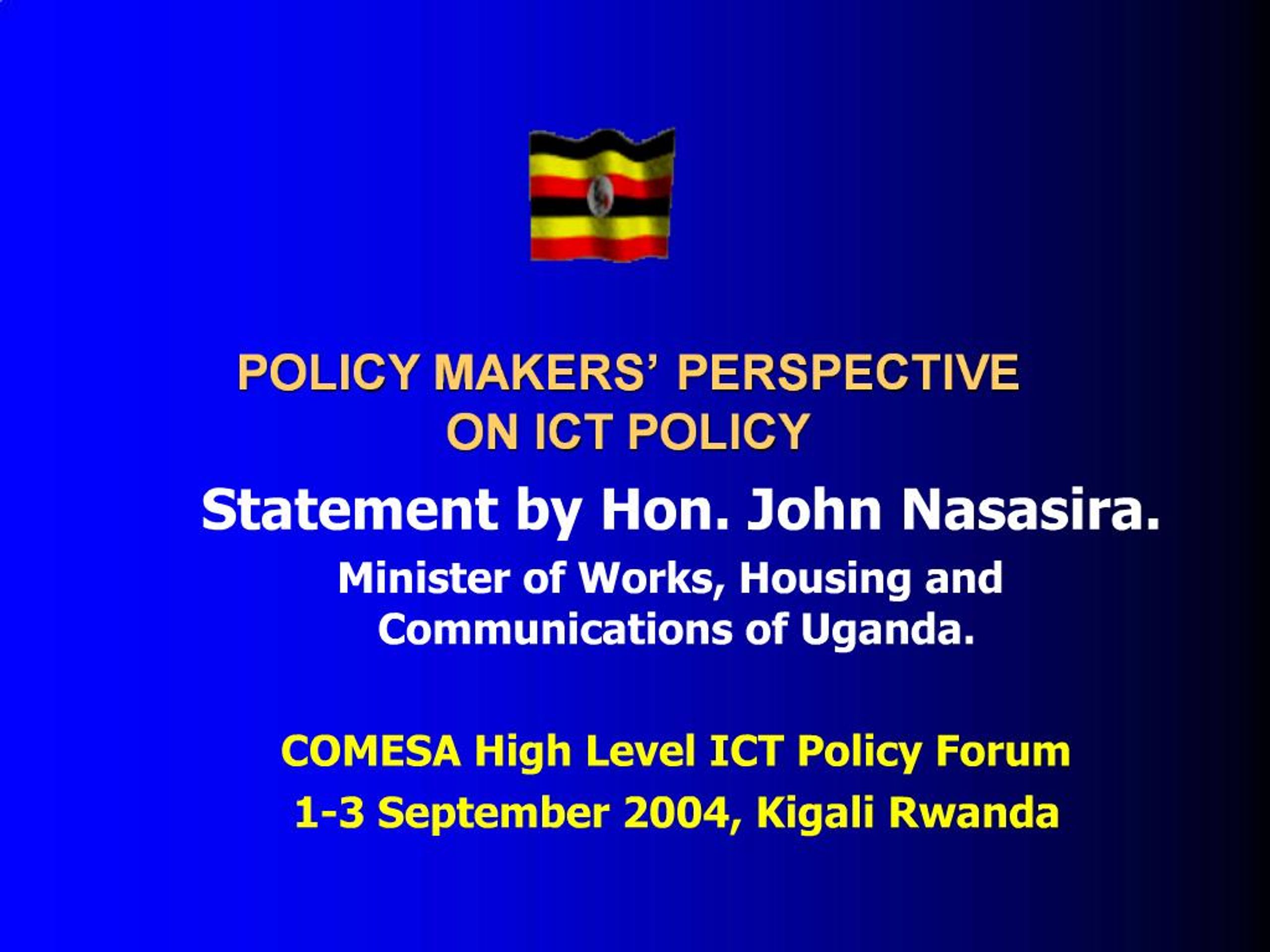 PPT - POLICY MAKERS PERSPECTIVE ON ICT POLICY PowerPoint Presentation ...