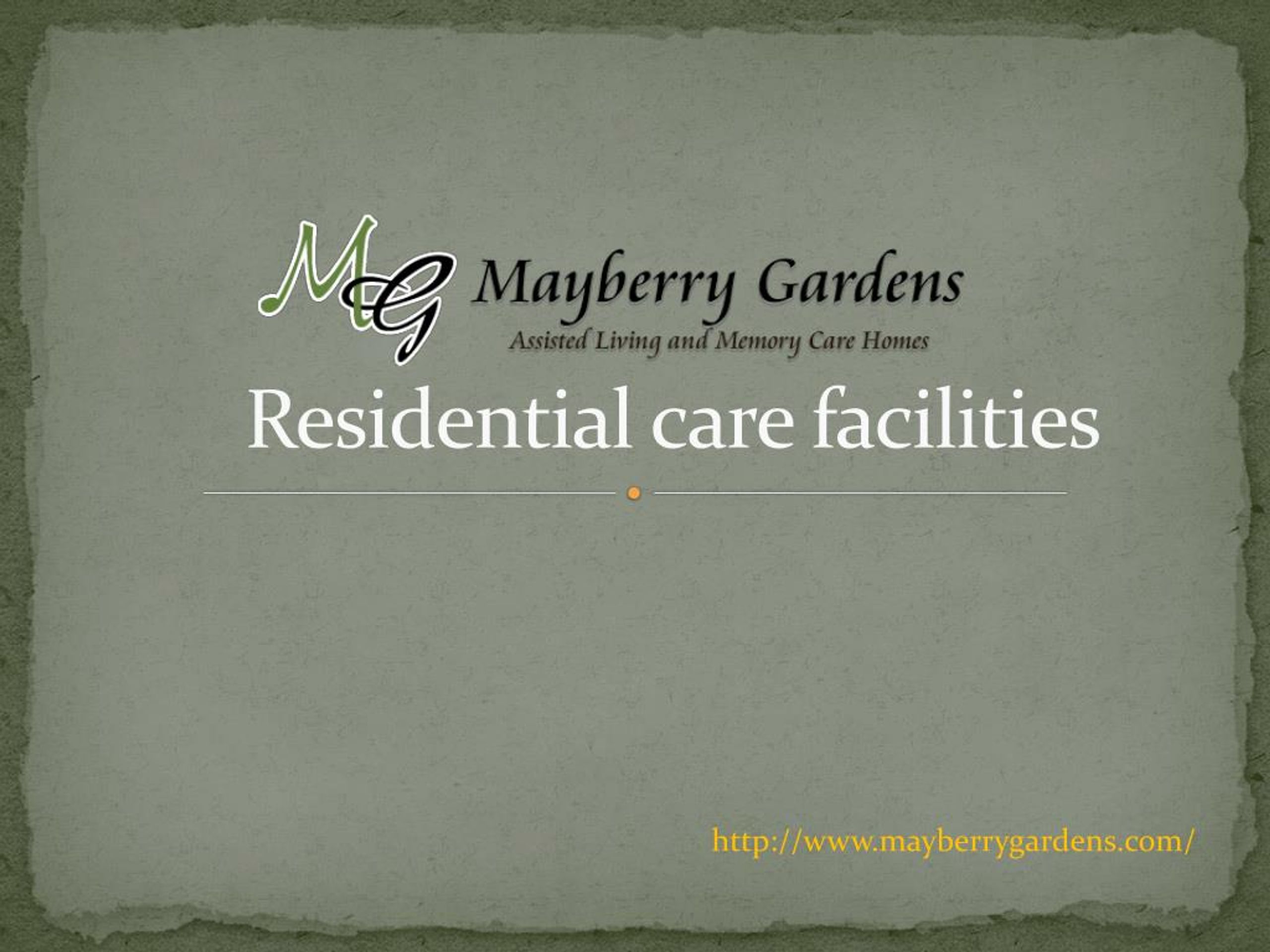 PPT - Residential care facilities PowerPoint Presentation, free ...