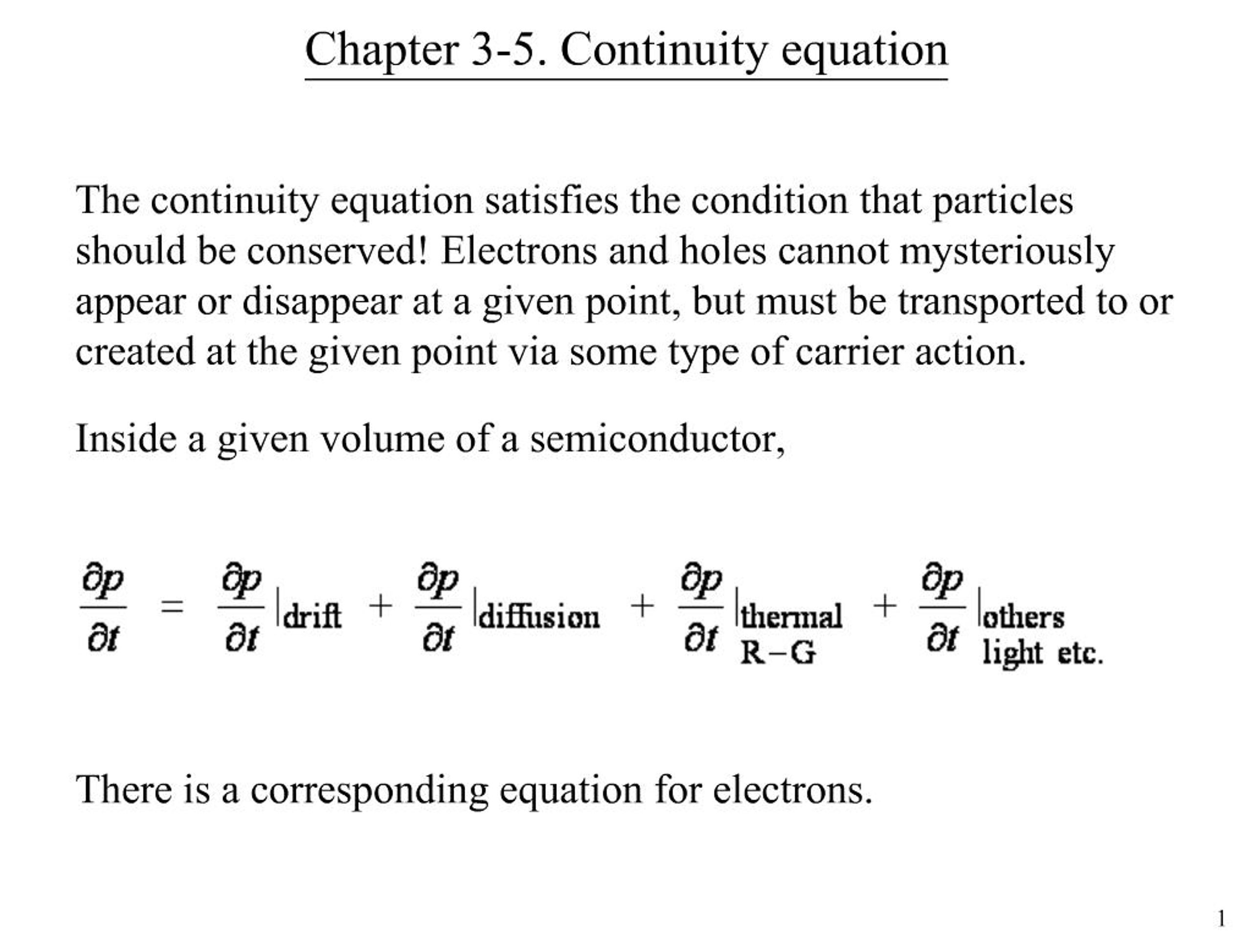 PPT - Chapter 3-5. Continuity equation PowerPoint Presentation, free ...