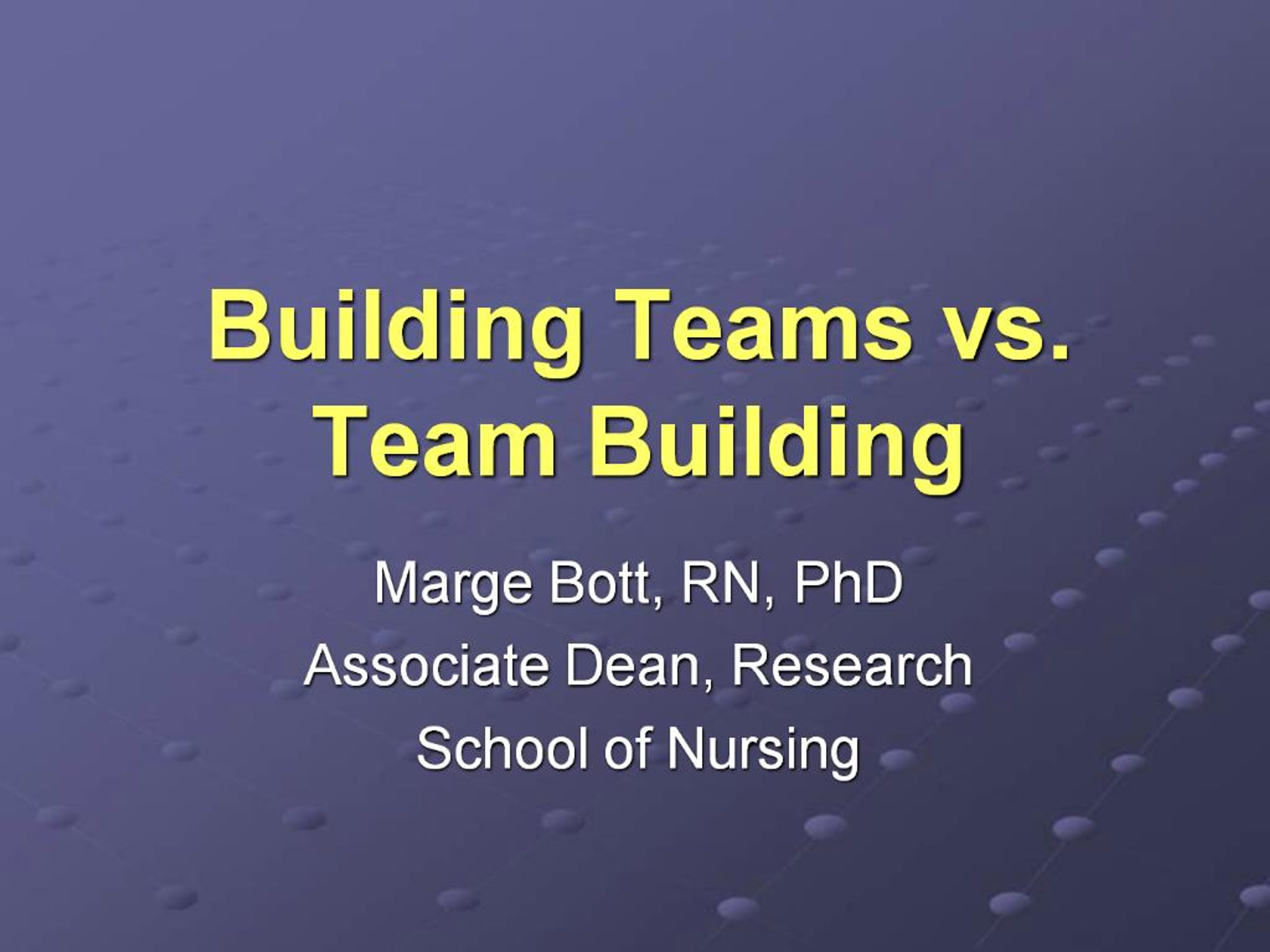 PPT - Building Teams vs. Team Building PowerPoint Presentation, free ...