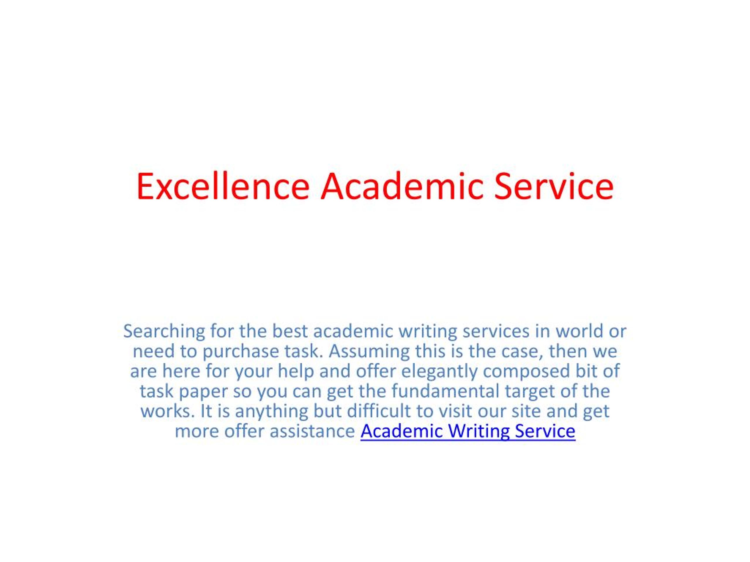 PPT - Excellence Academic Service PowerPoint Presentation, free ...