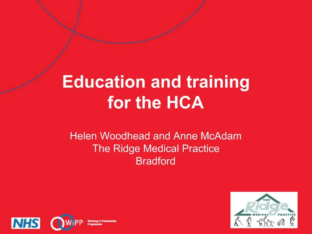 PPT - Education and training for the HCA Helen Woodhead and Anne McAdam ...