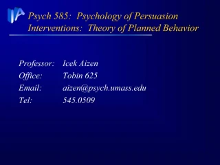 PPT - Theory of Planned Behavior PowerPoint Presentation, free download ...