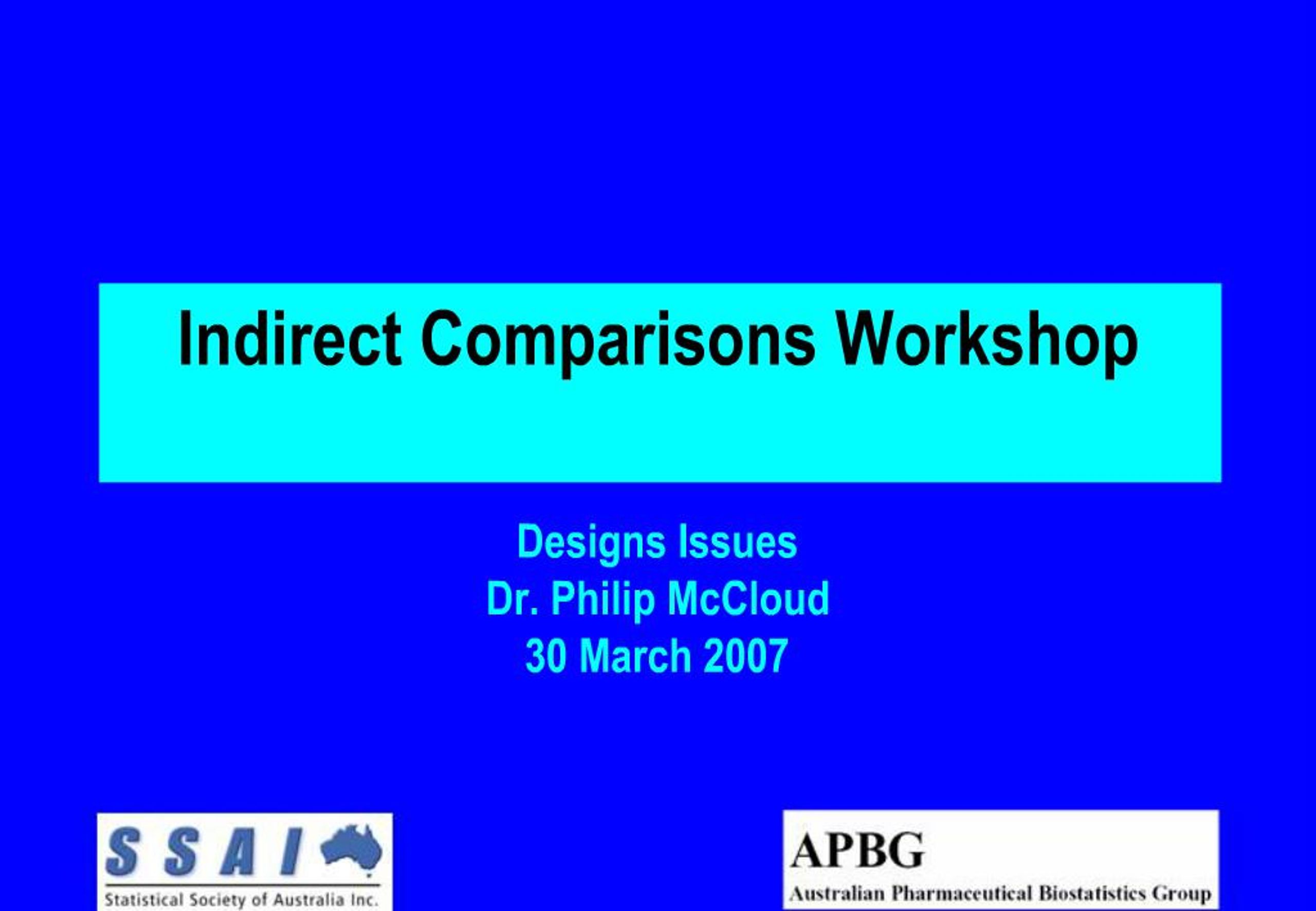 PPT - Indirect Comparisons Workshop PowerPoint Presentation, free ...