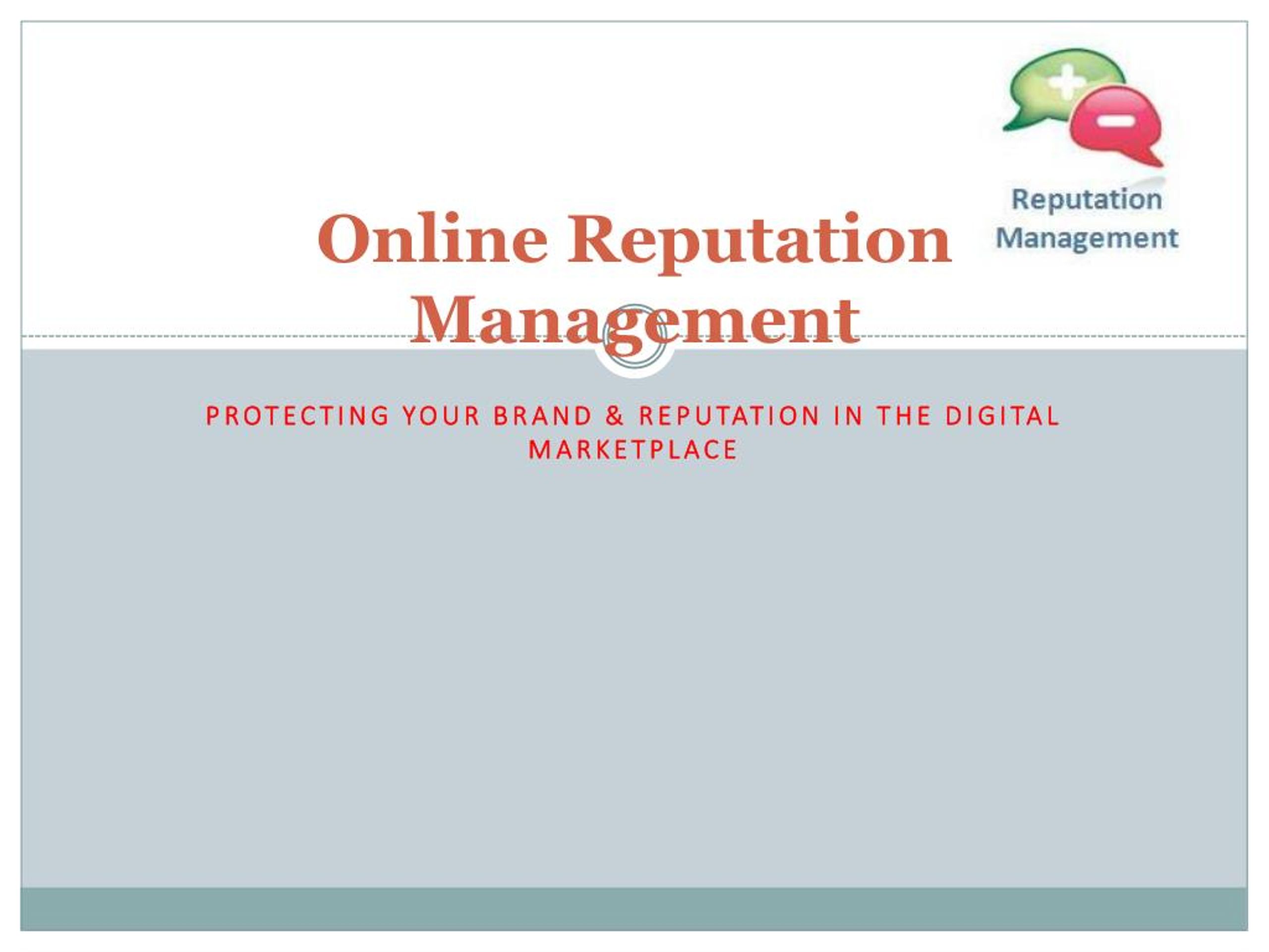 PPT - Online Reputation Management PowerPoint Presentation, free ...