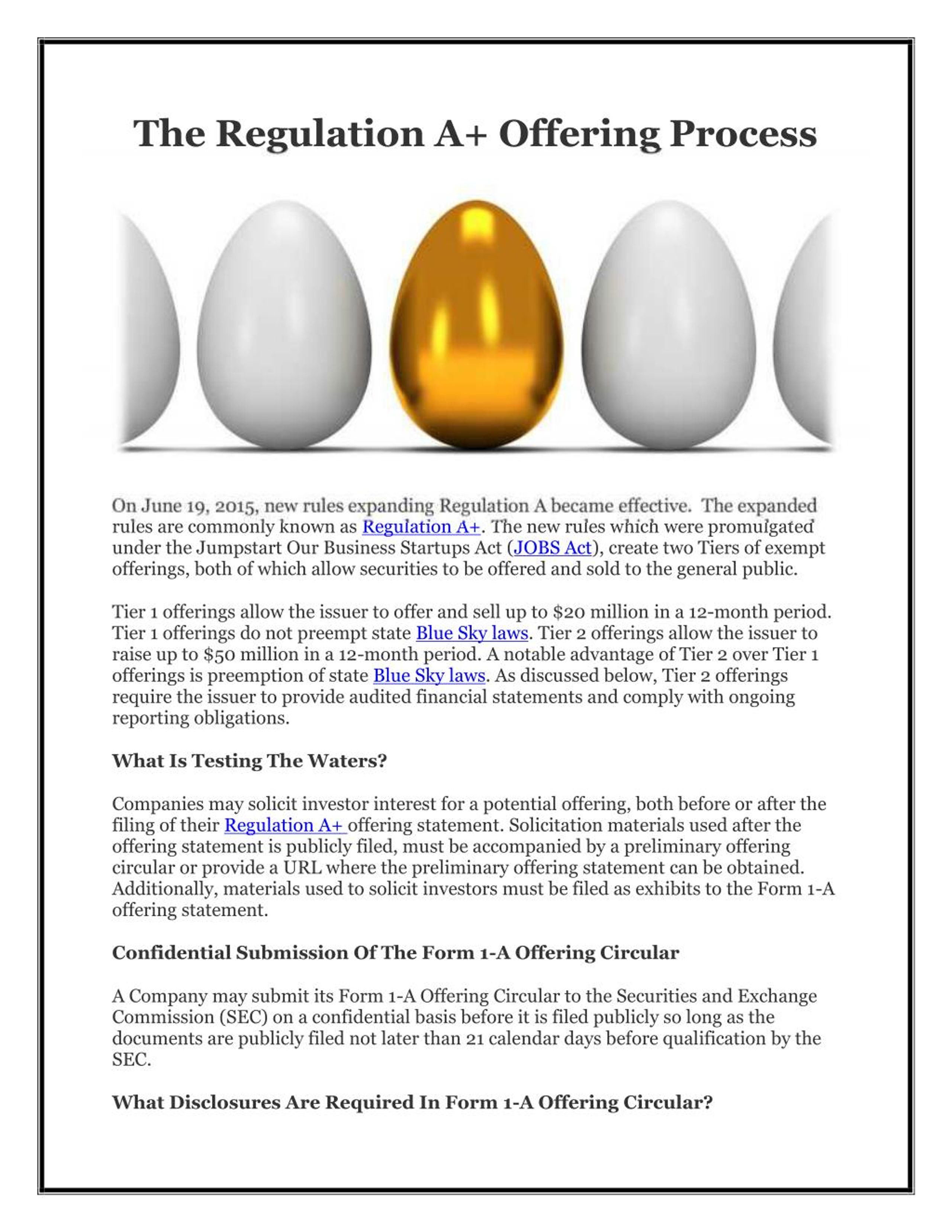 PPT - Regulation A Offering Process PowerPoint Presentation, free ...