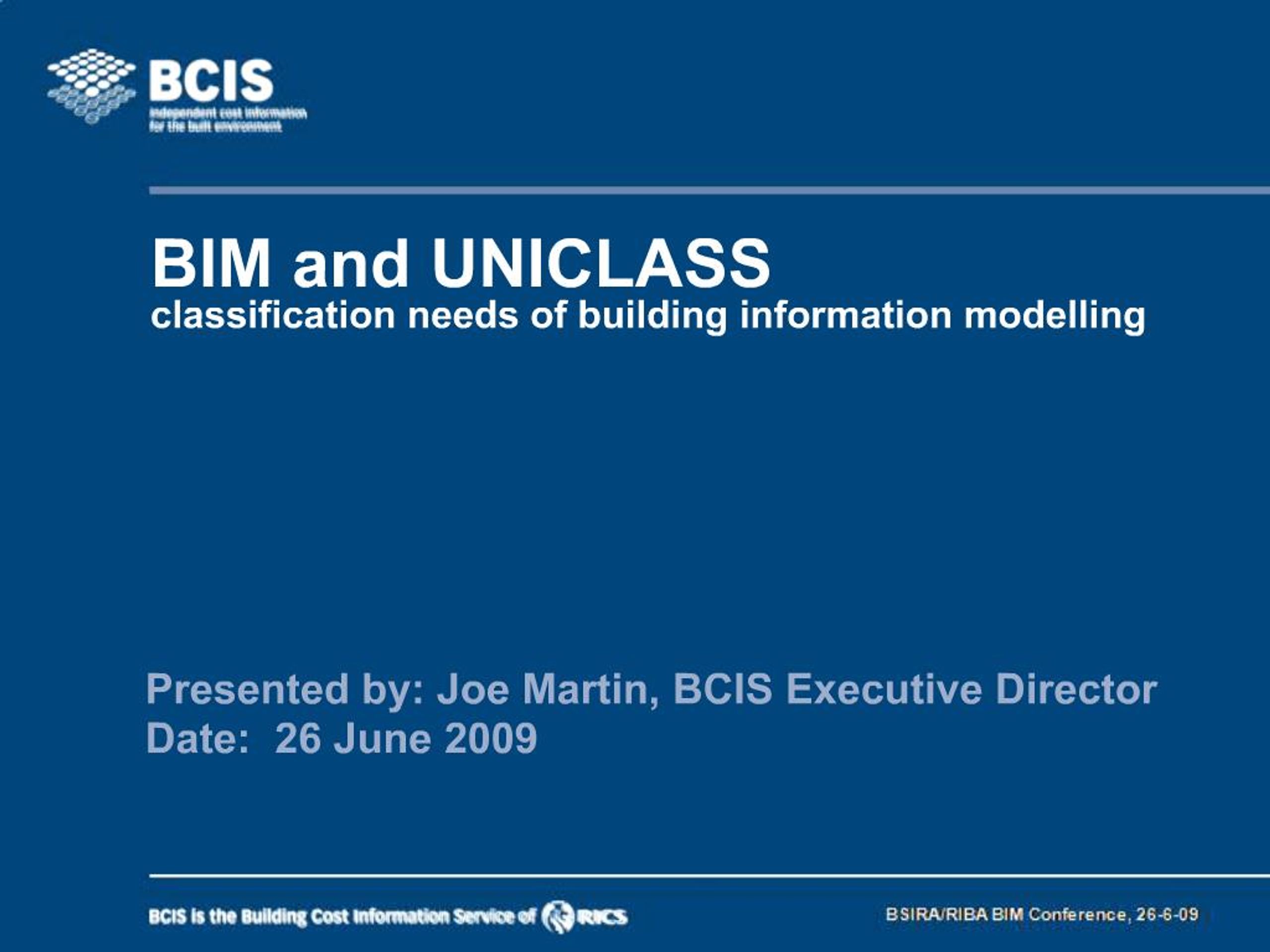 PPT - BIM and UNICLASS classification needs of building information ...