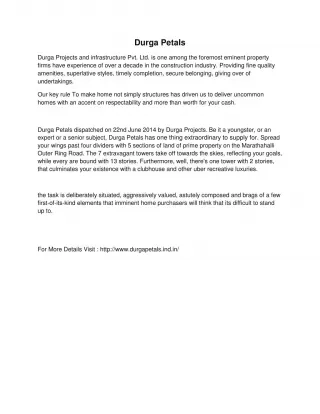 PPT - Durga projects are here with a new project Durga Petals whic ...