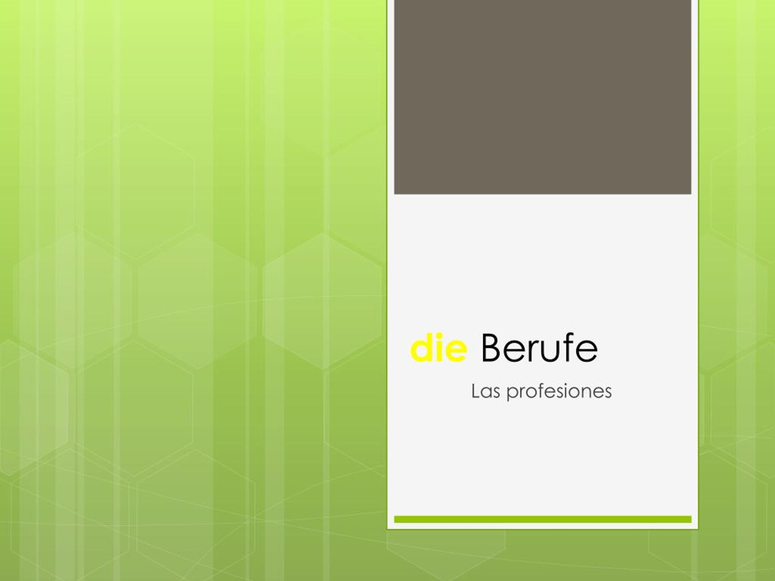 PPT - Die Berufe/Las profesiones PowerPoint Presentation, free download - ID:7197038