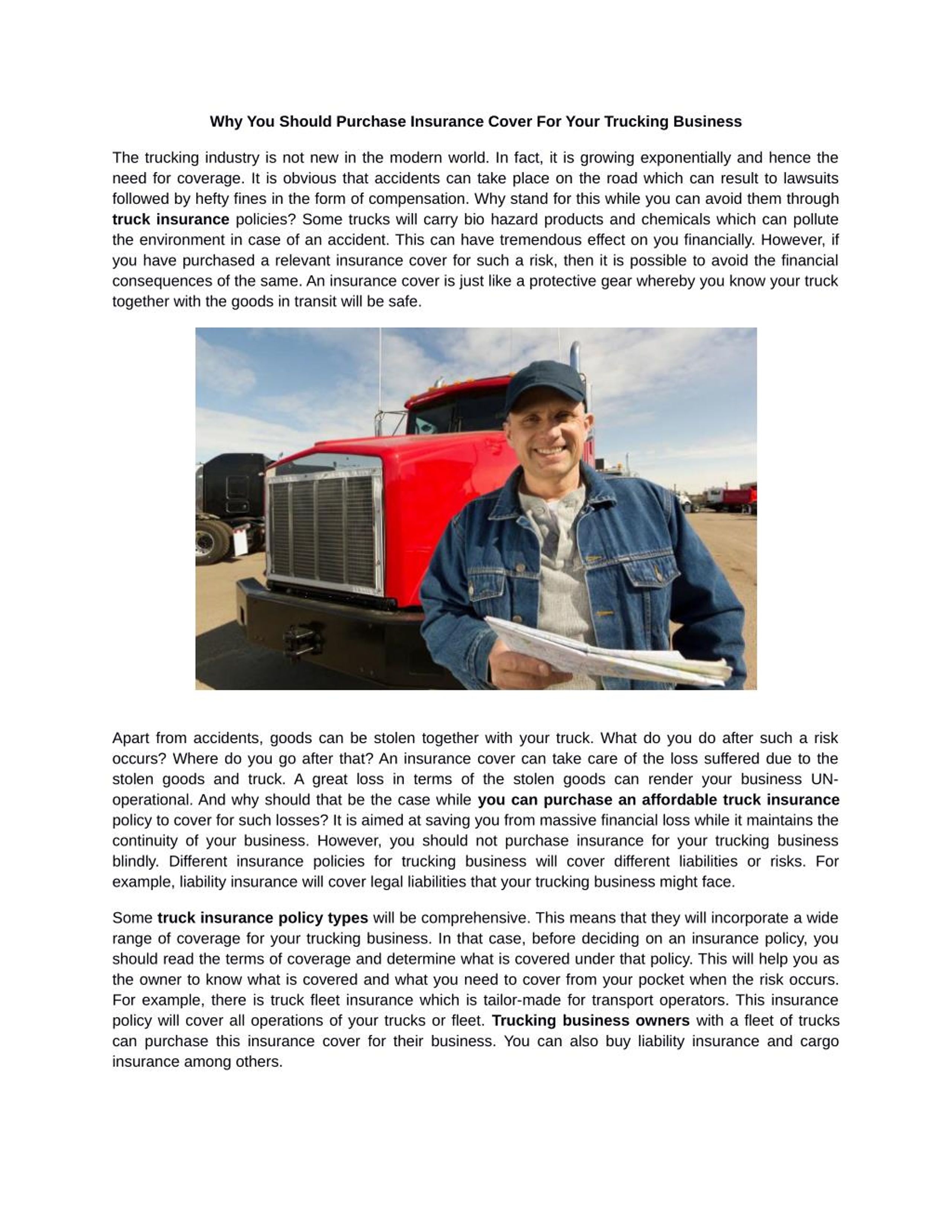 PPT - Purchase Insurance Cover For Your Trucking Business PowerPoint ...