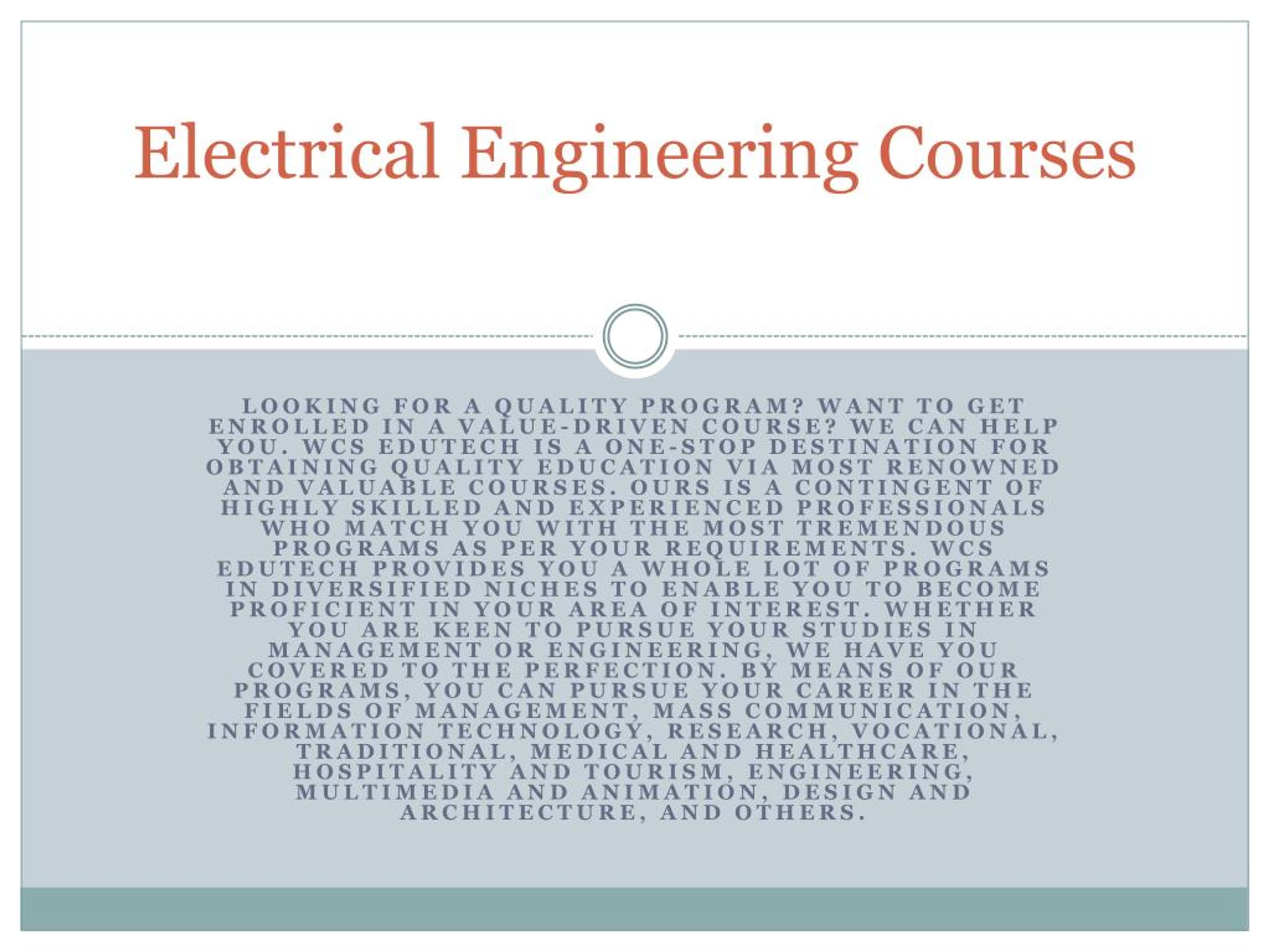 PPT - electrical engineering courses PowerPoint Presentation, free ...