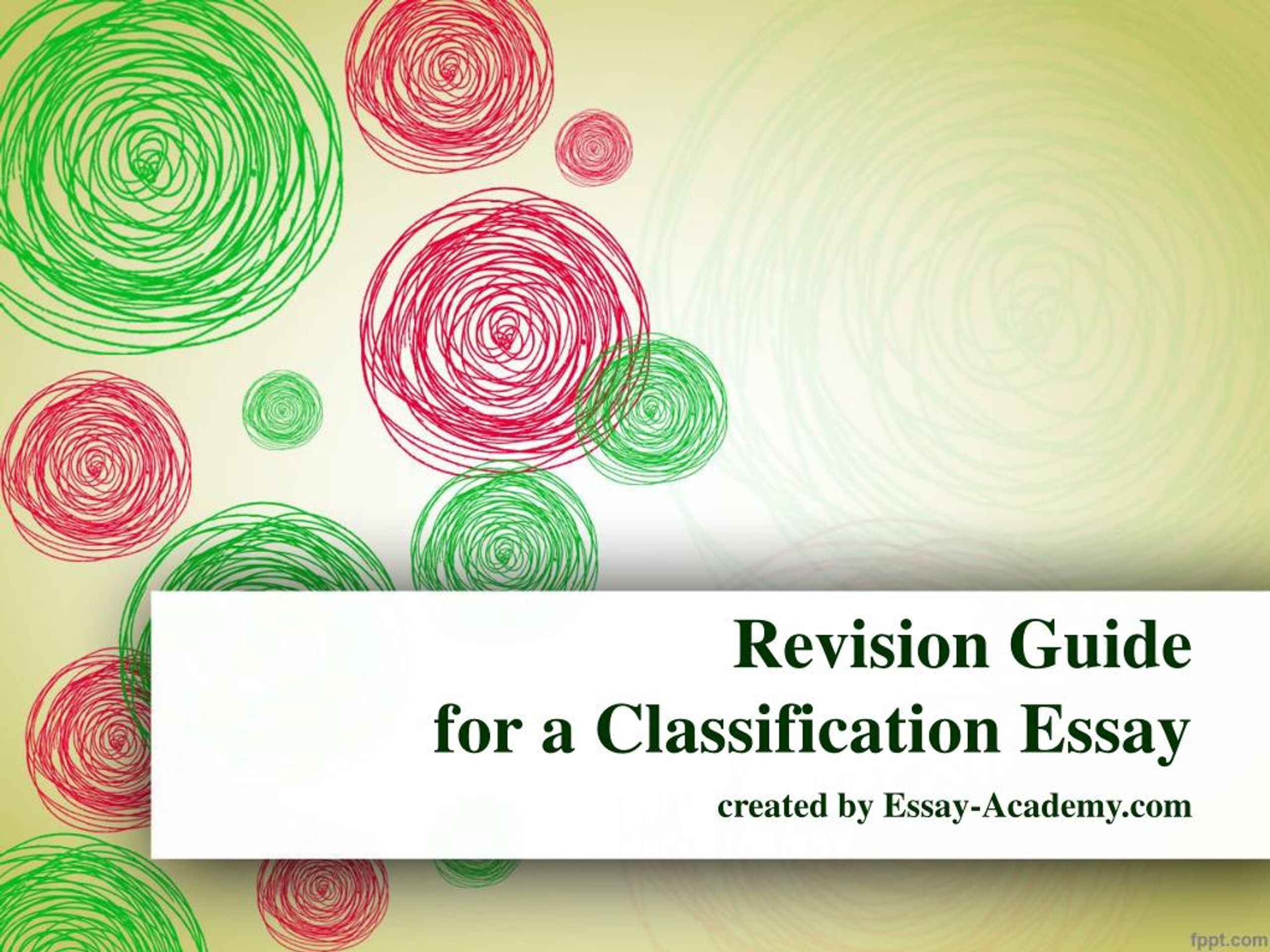 PPT - Revision Guide for a Classification Essay PowerPoint Presentation ...
