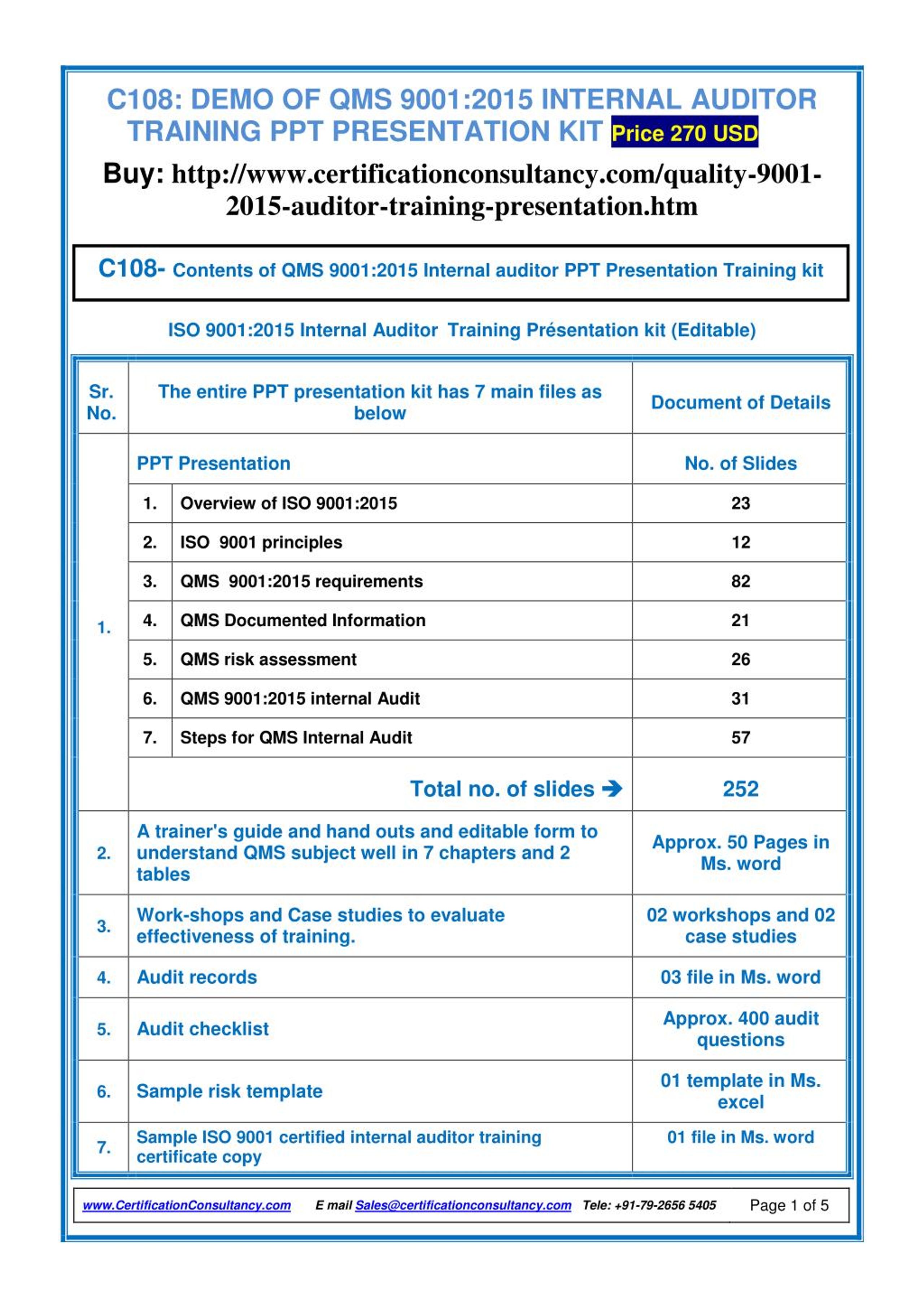 PPT - Training Presentation on QMS 9001:2015 PowerPoint Presentation ...