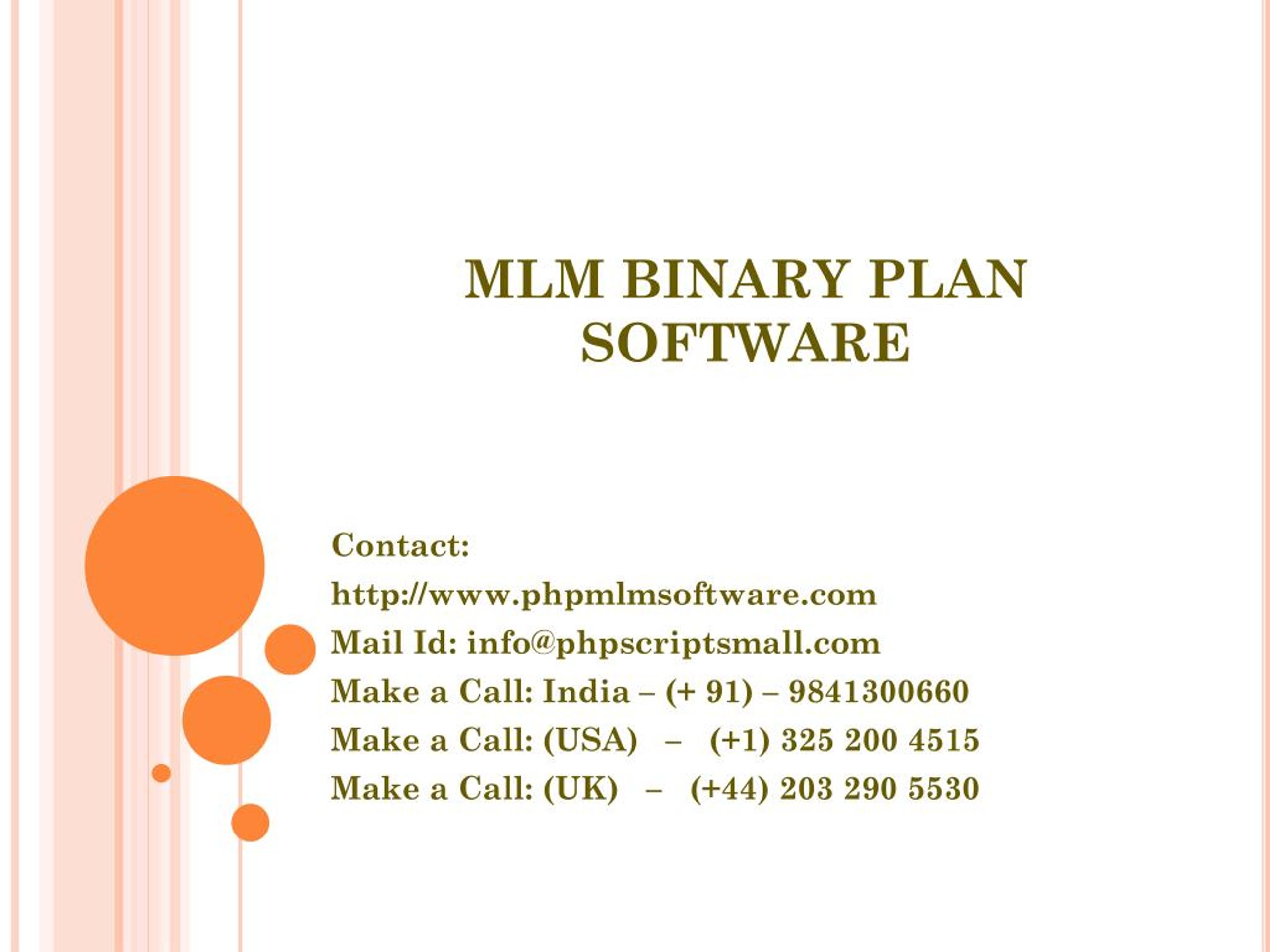 PPT - MLM Binary Plan Software PowerPoint Presentation, free download ...