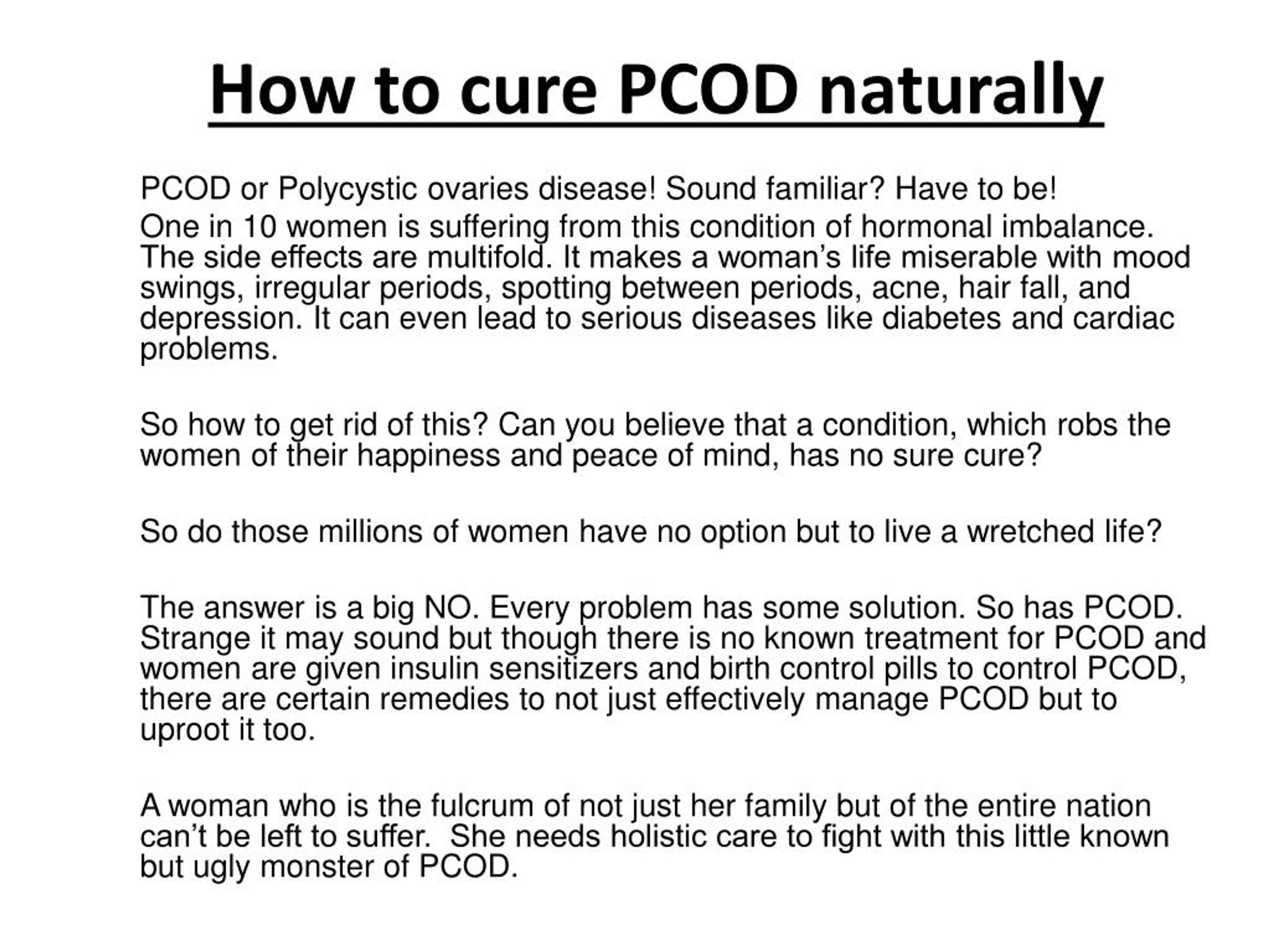 PPT - How to cure PCOD naturally PowerPoint Presentation, free download ...