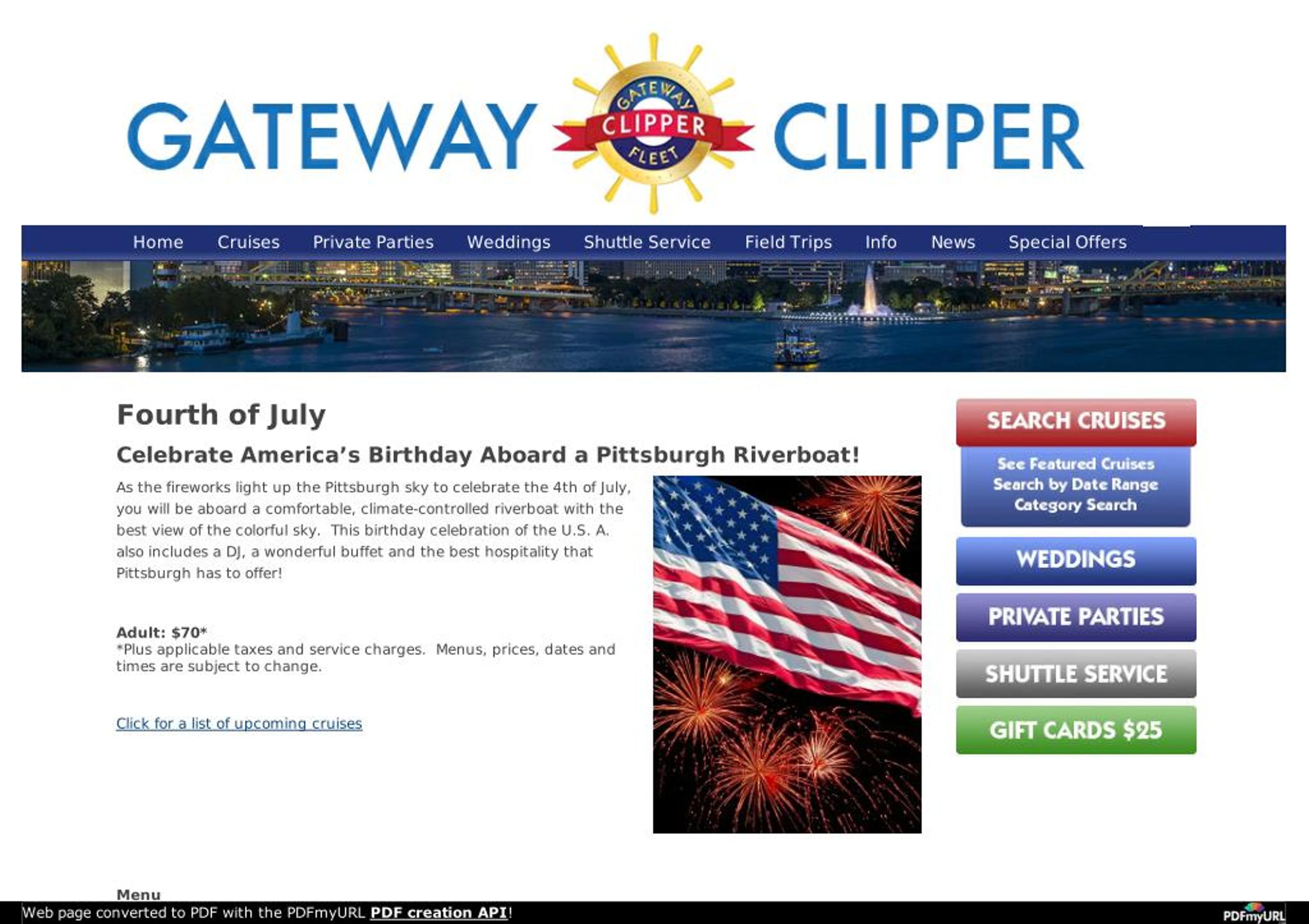 PPT - Celebrate America’s Birthday Aboard a Pittsburgh Riverboat ...