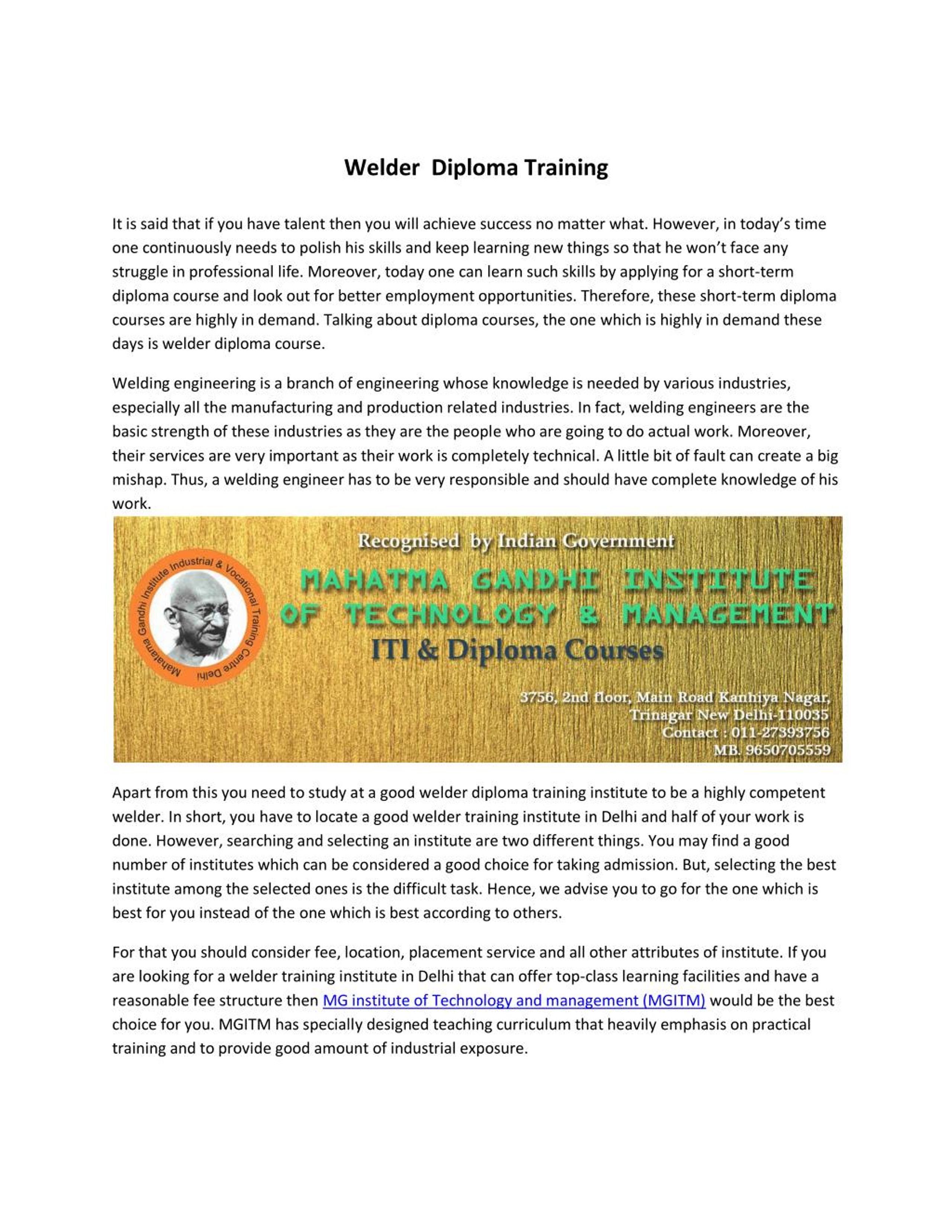 PPT - Welder Diploma Training Courses PowerPoint Presentation, free ...