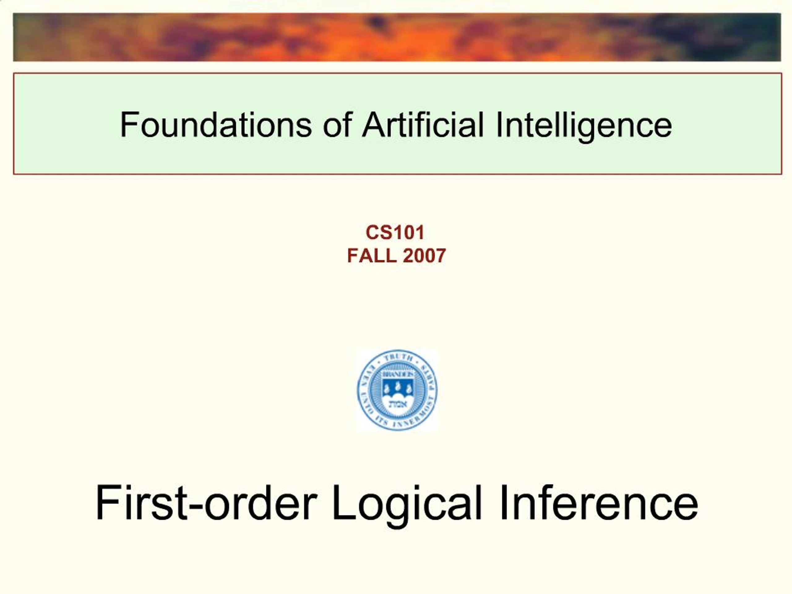 PPT - Foundations of Artificial Intelligence PowerPoint Presentation ...