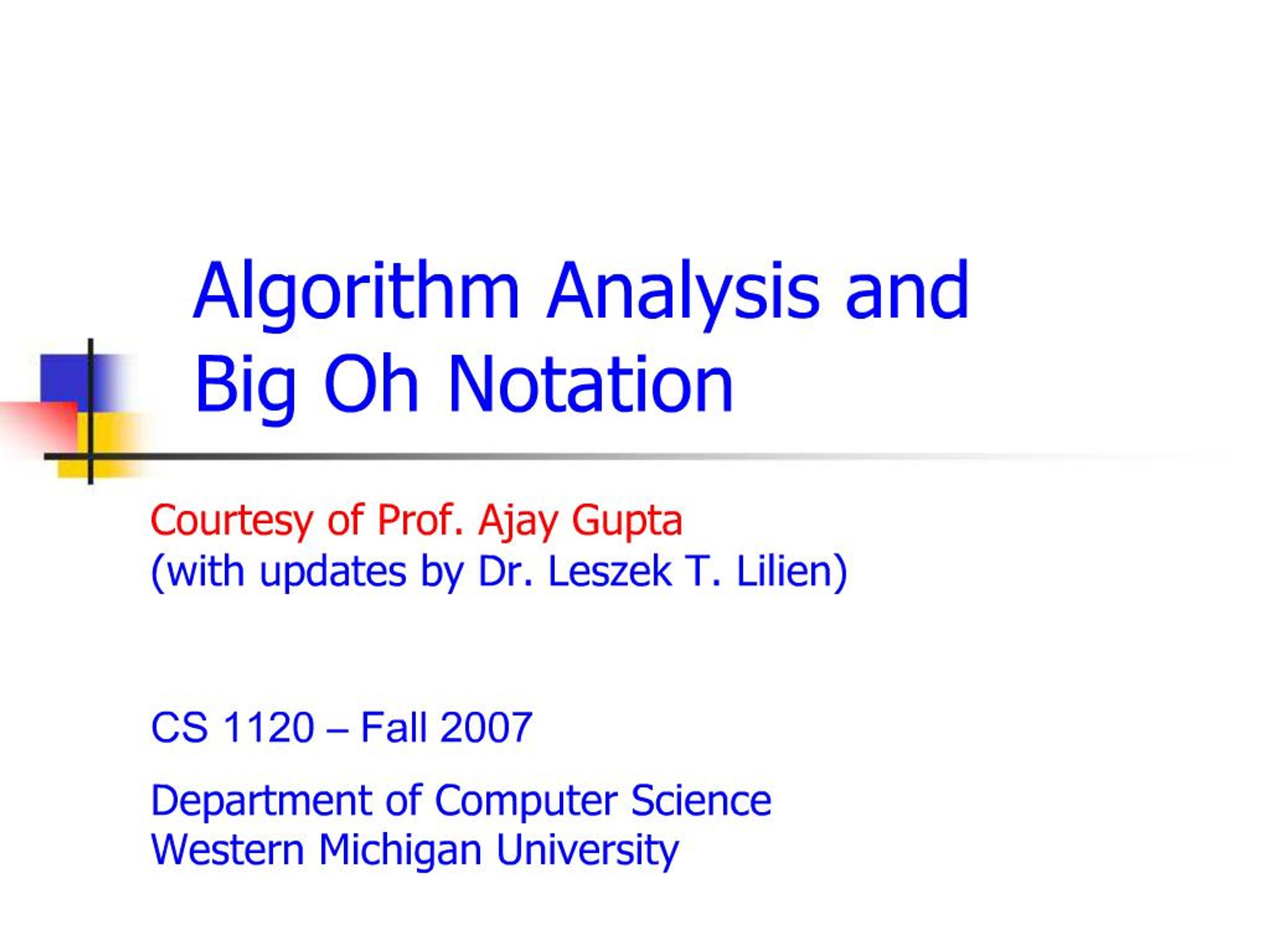 PPT - Algorithm Analysis and Big Oh Notation PowerPoint Presentation ...
