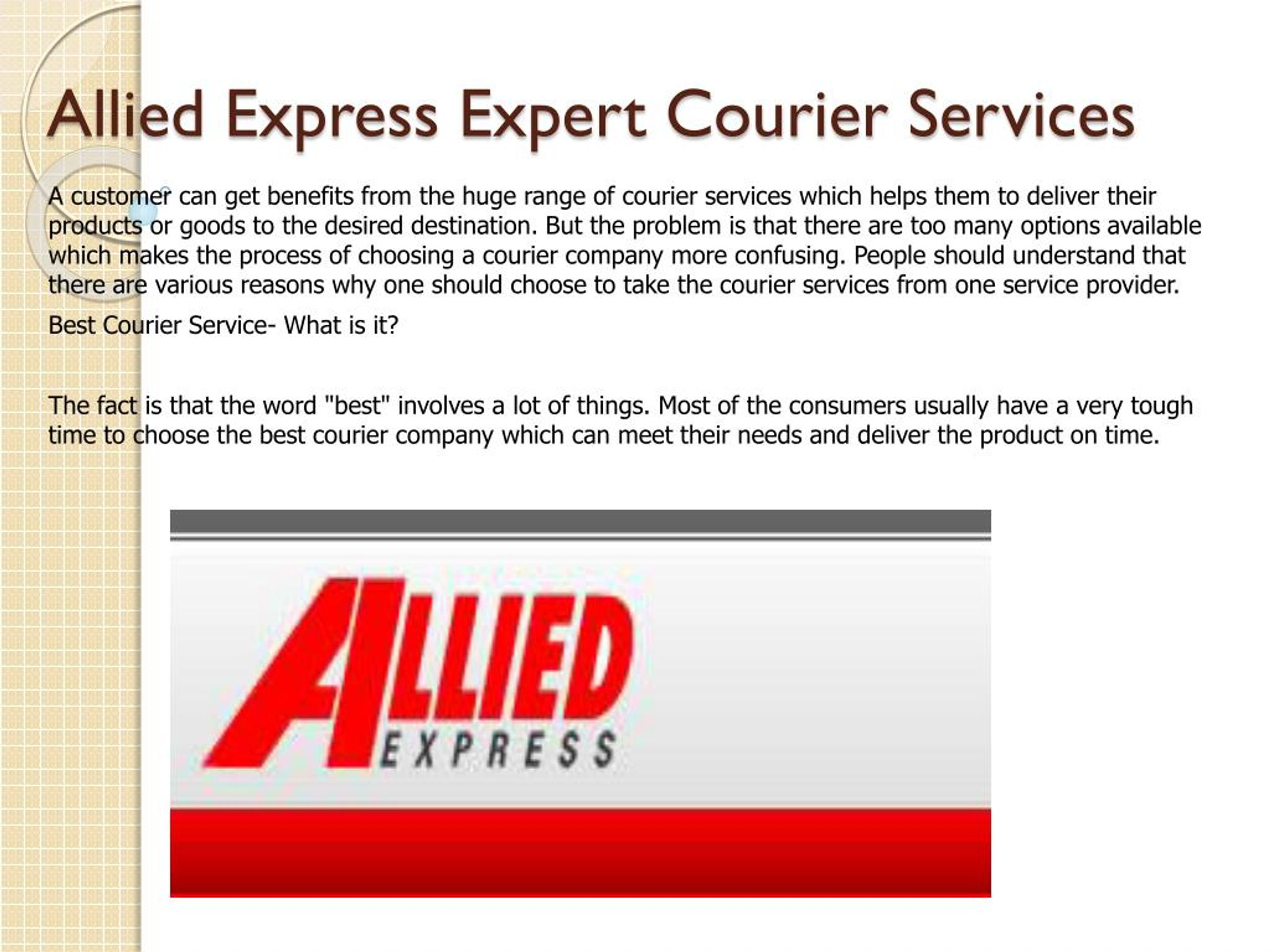PPT - Allied Express Expert Courier Services PowerPoint Presentation ...