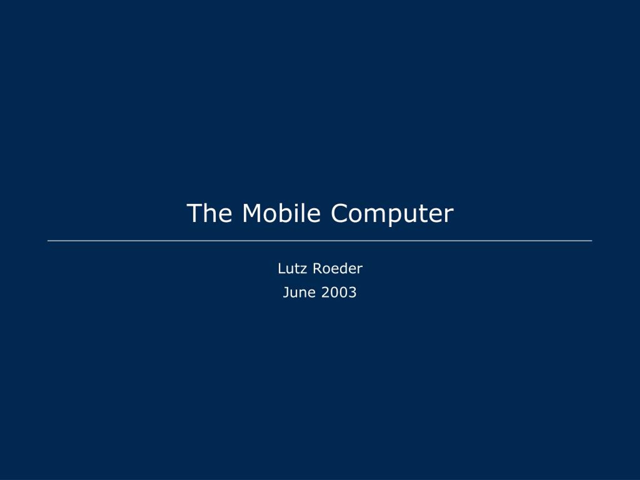 PPT - The Mobile Computer PowerPoint Presentation, free download - ID ...