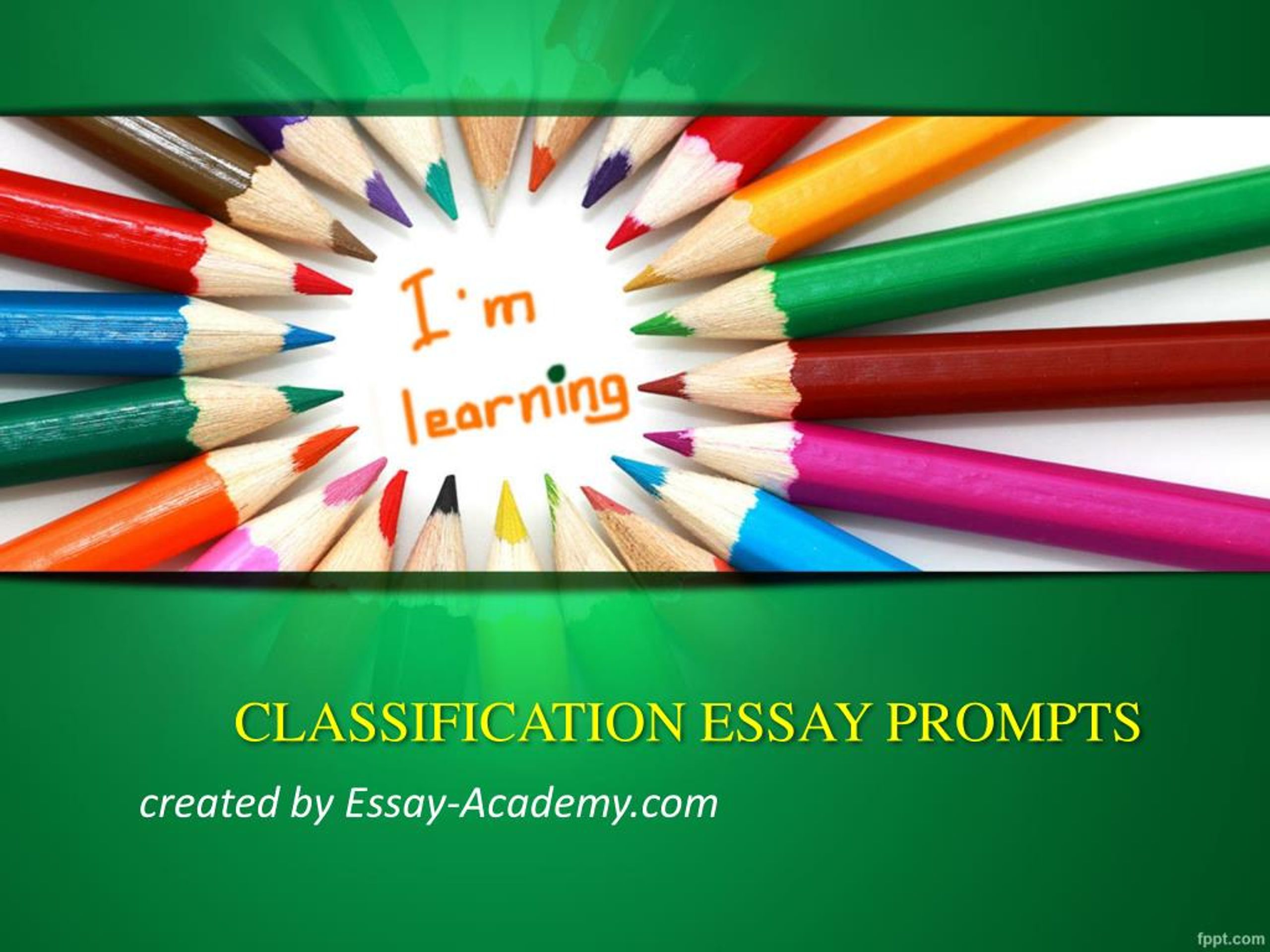 PPT - Classification Essay Prompts PowerPoint Presentation, free ...